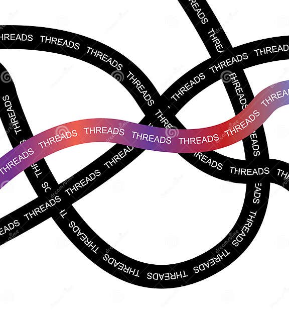 Artwork Showing Text on a Thread Design Stock Vector - Illustration of ...