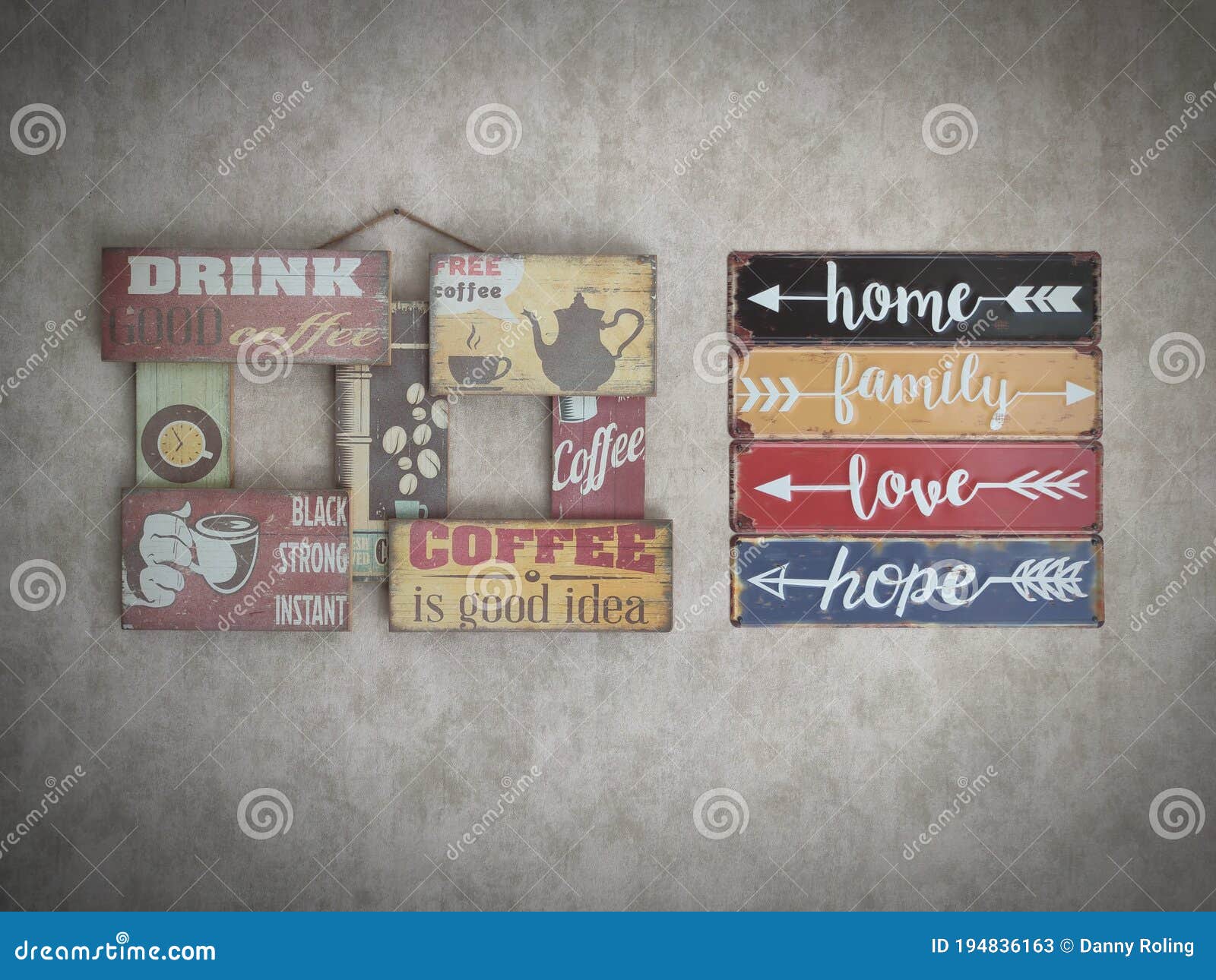 Artwork Sign Board on the Wall. Stock Image - Image of interior, sign ...