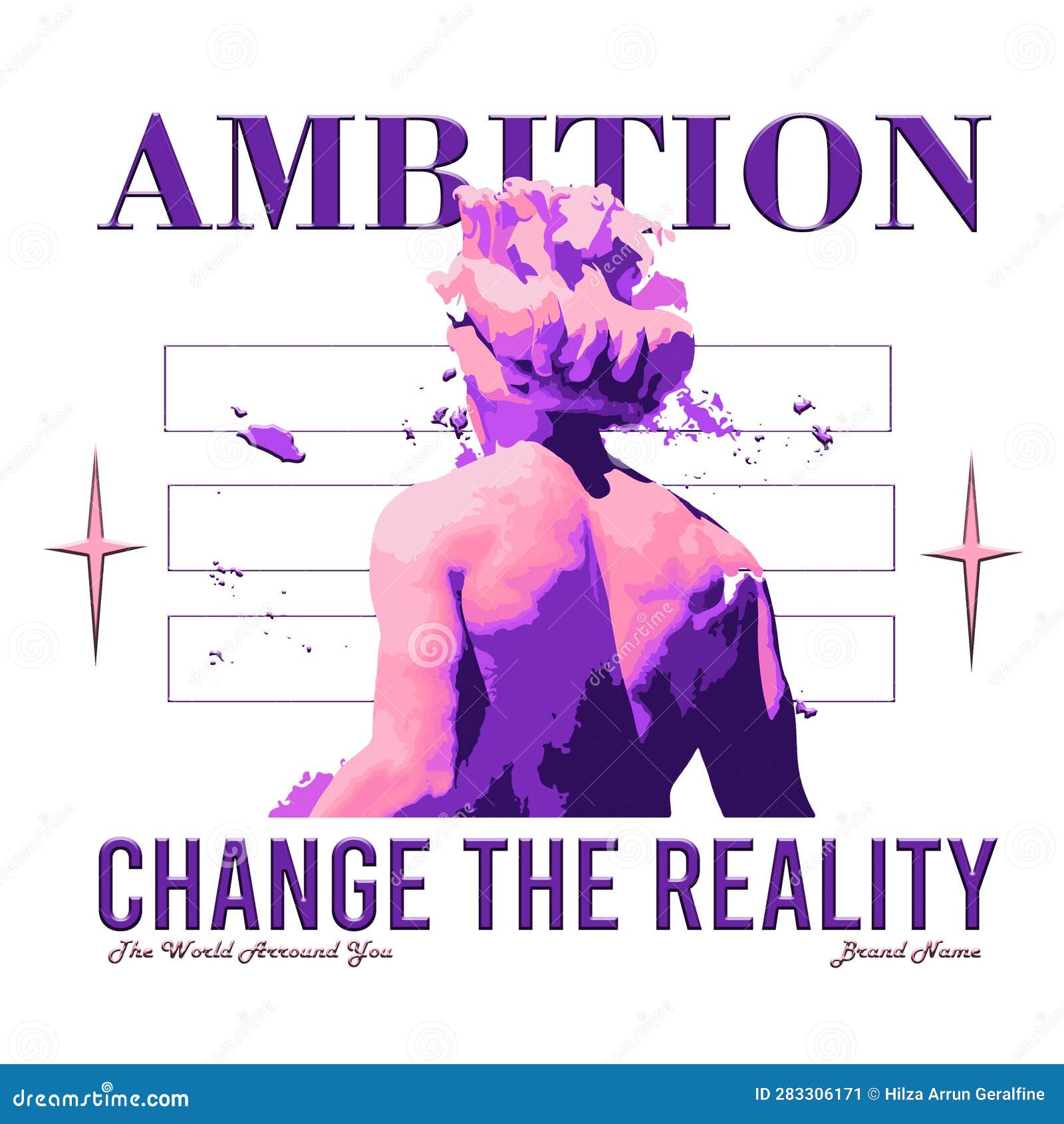 Artwork Streetwear Style with Title "Ambition" Stock Illustration ...