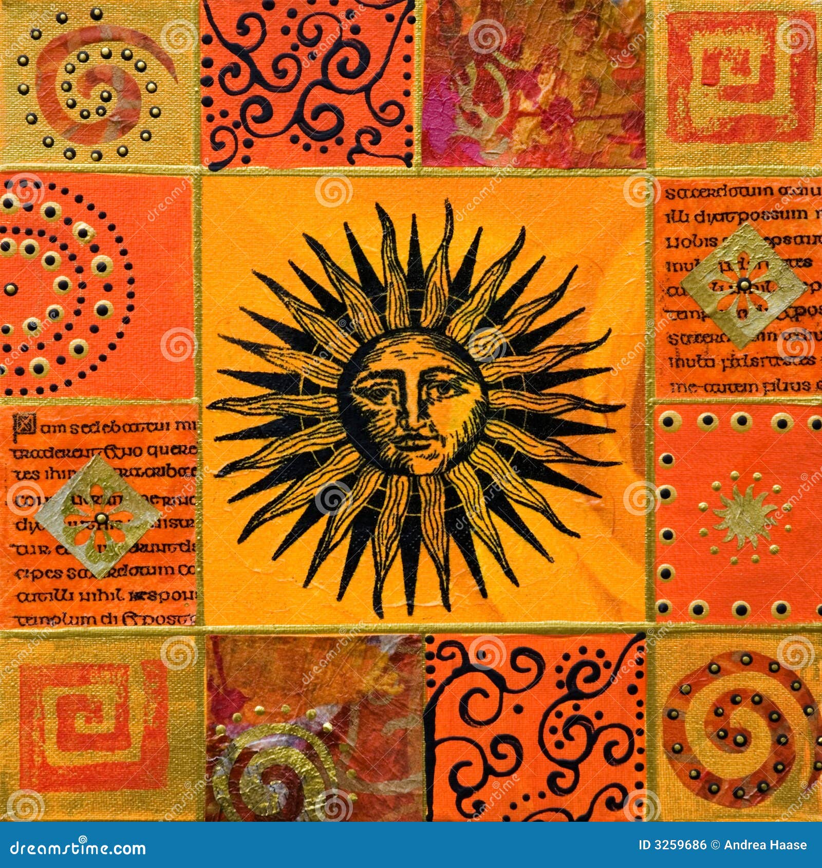 Artwork with sun stock photo. Image of unique, ornaments - 3259686
