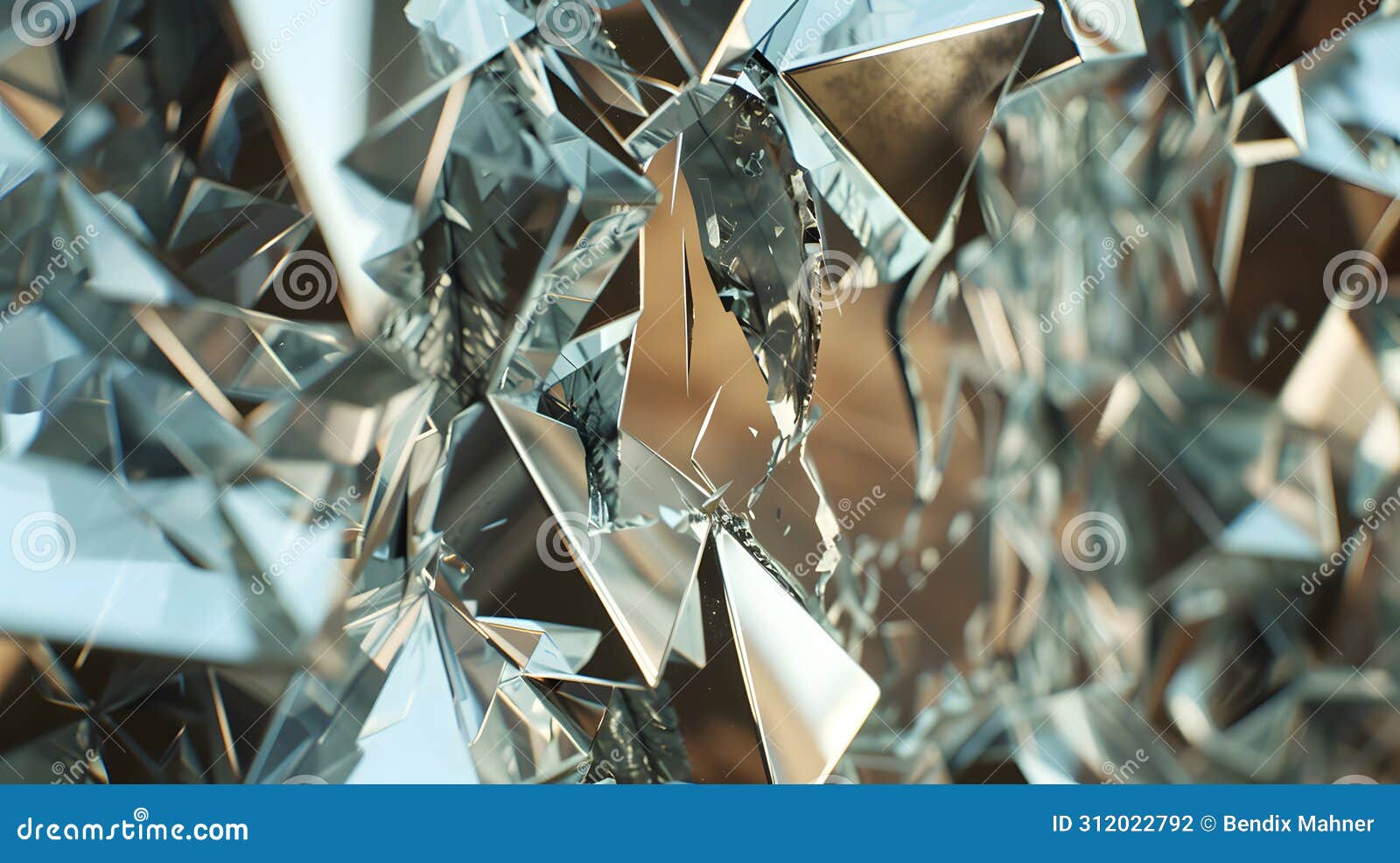 Fragmented Mirror Reflection Abstract Modern Digital Artistic ...