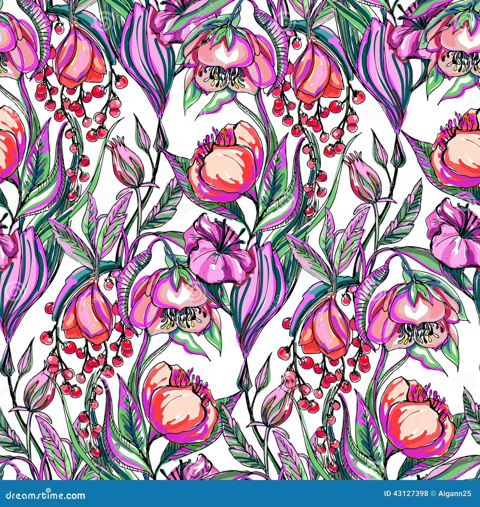 Artwork Vector Flower Pattern Stock Vector - Illustration of abstract ...