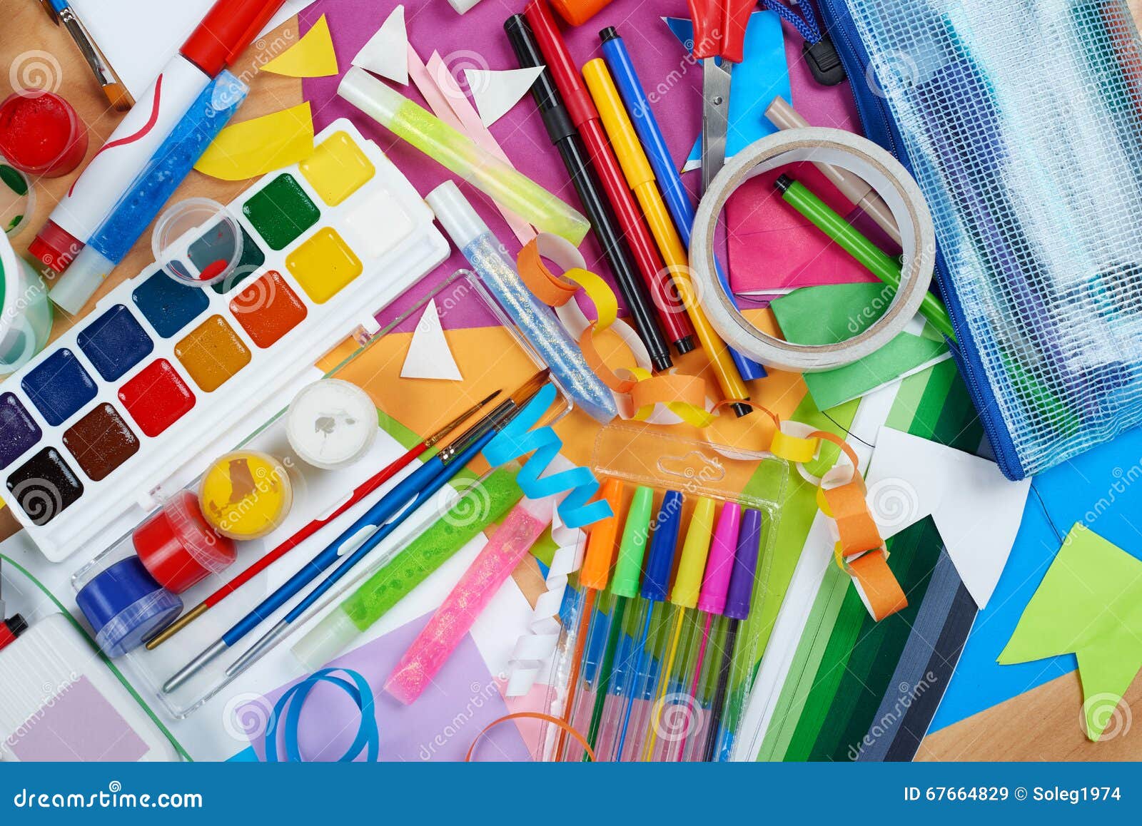 Artwork Workplace with Creative Accessories, Art Tools for Painting and ...