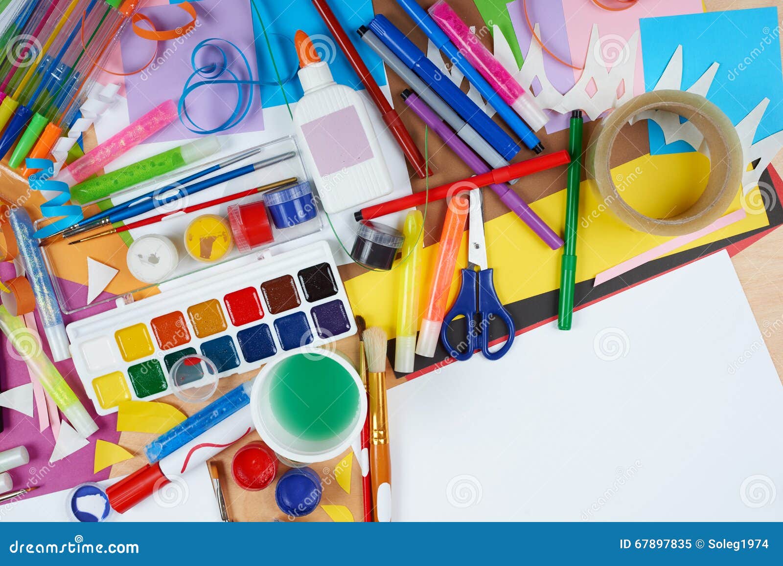 Artwork Workplace with Creative Accessories, Art Tools for Painting and ...