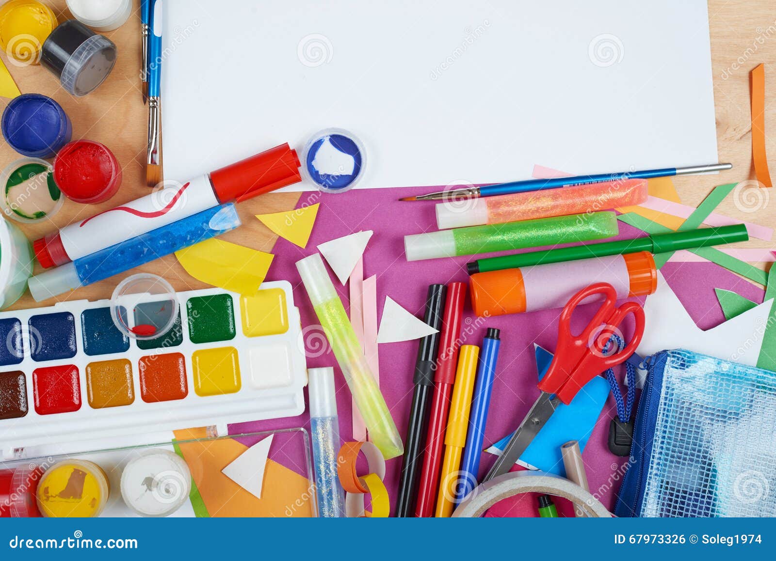 Artwork Workplace with Creative Accessories, Art Tools for Painting and ...