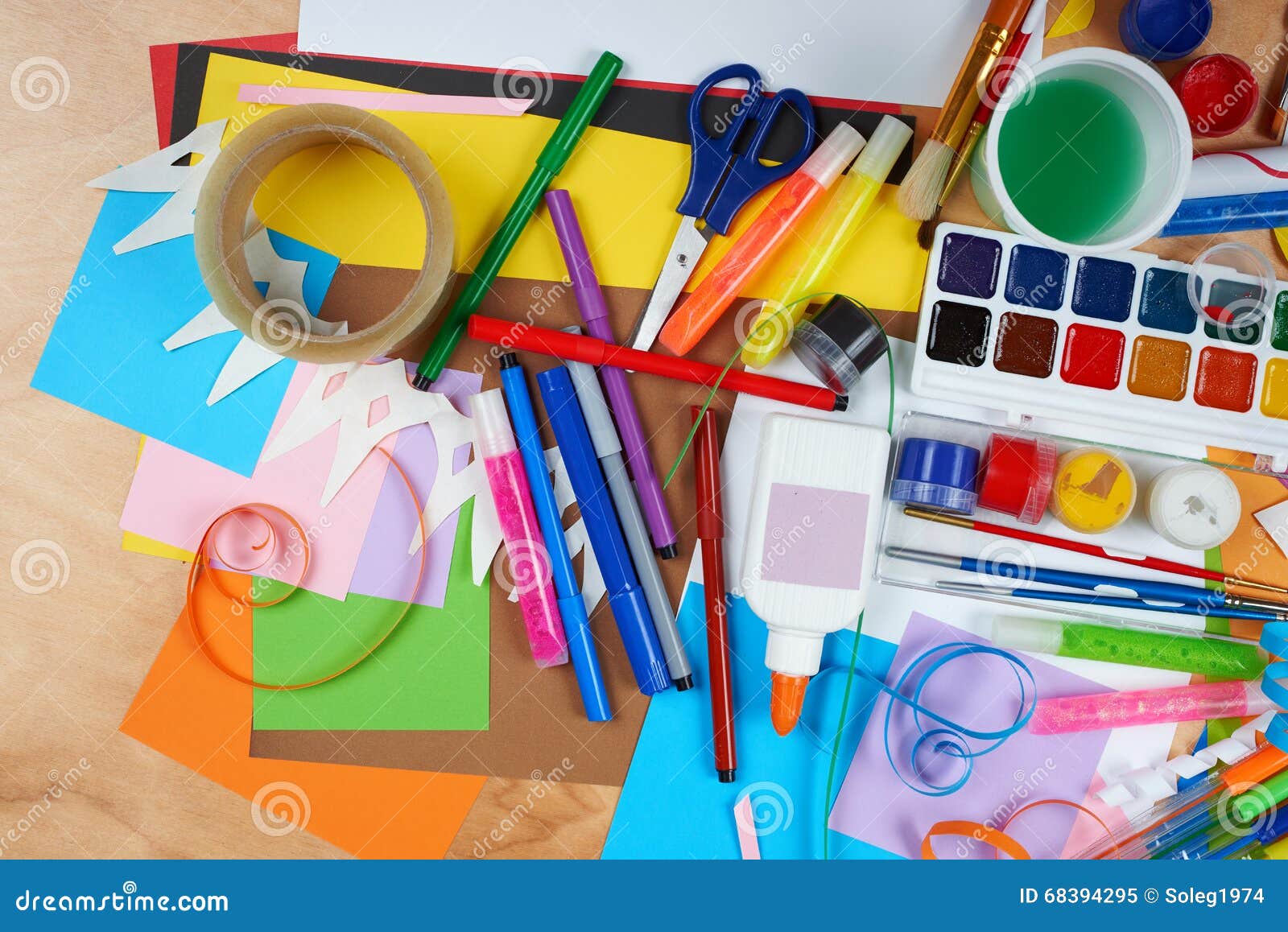 Artwork Workplace with Creative Accessories, Art Tools for Painting and ...