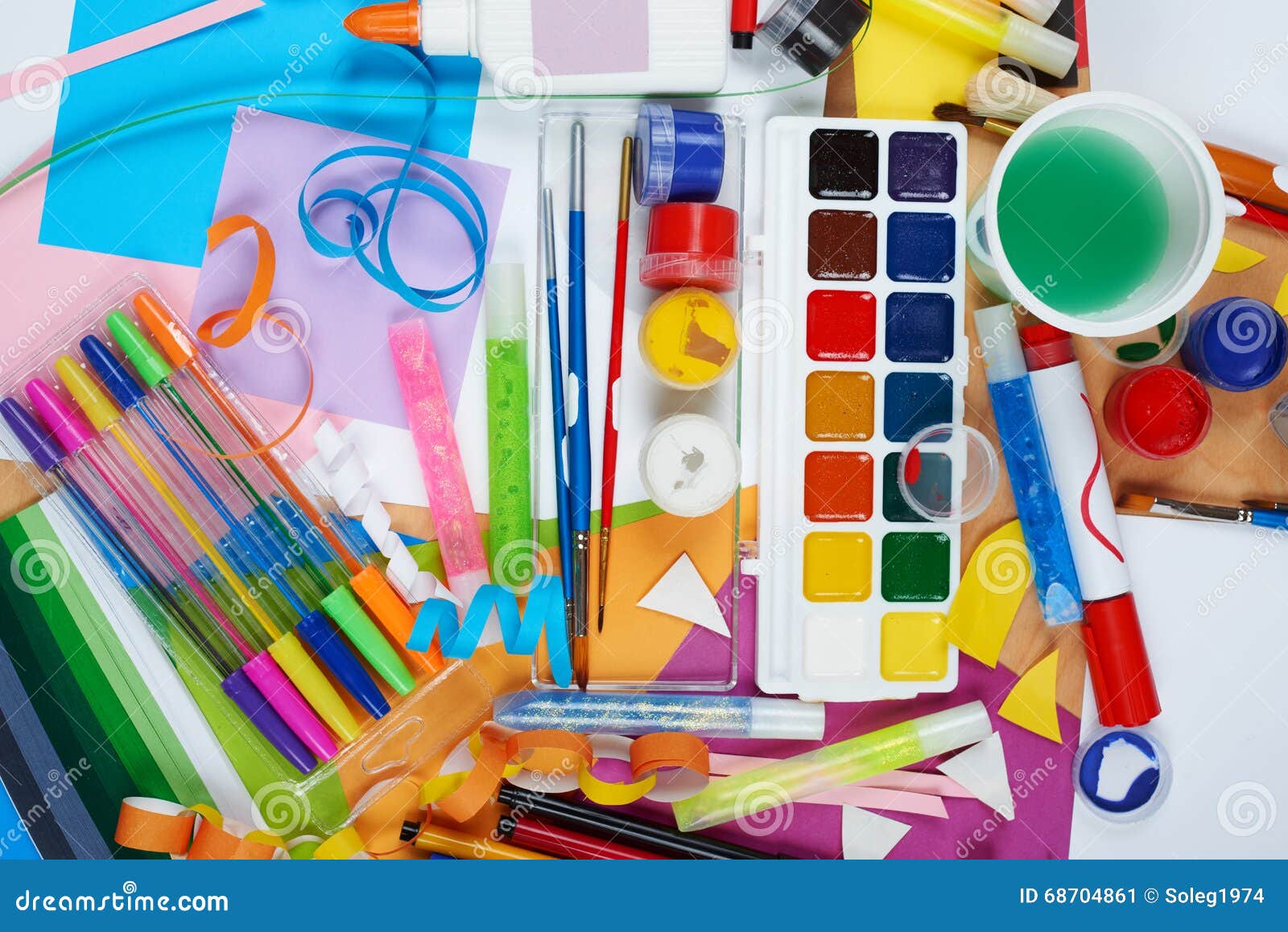 Artwork Workplace with Creative Accessories, Art Tools for Painting and ...