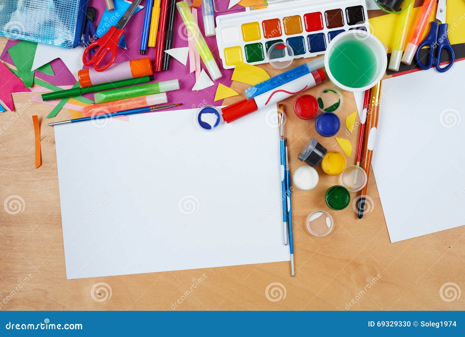 Artwork Workplace with Creative Accessories, Art Tools for Painting and ...
