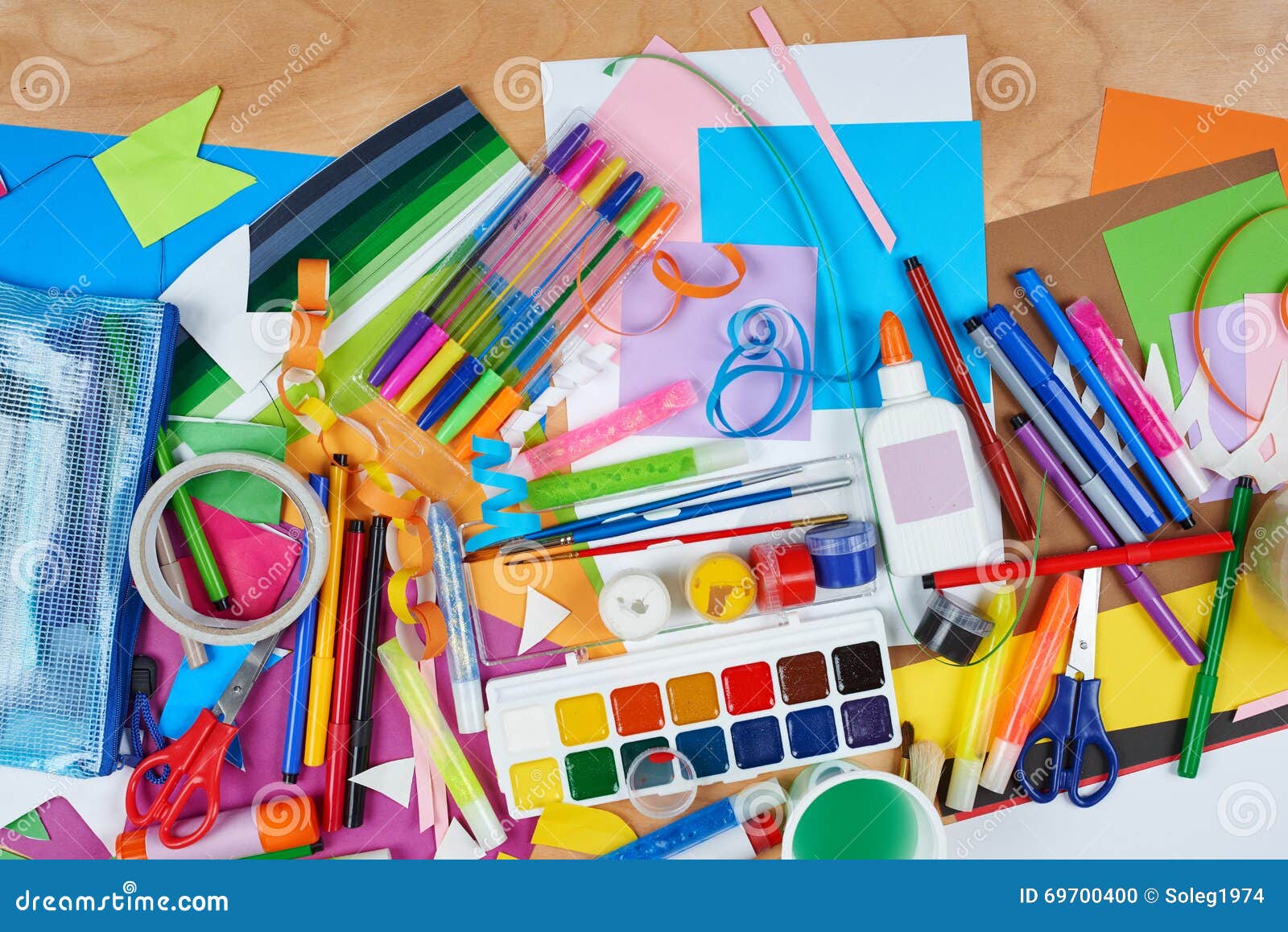 Artwork Workplace with Creative Accessories, Art Tools for Painting and ...