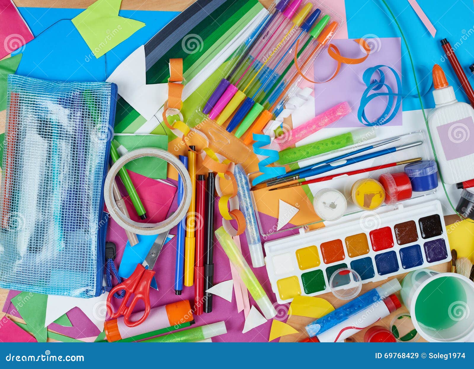 Artwork Workplace with Creative Accessories, Art Tools for Painting and ...