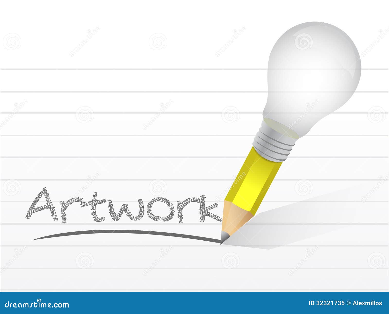 Artwork Written on a Notepad Paper Illustration Stock Illustration ...
