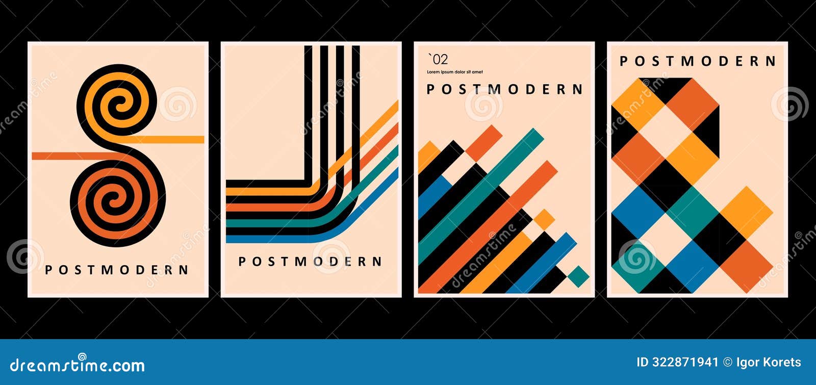 Artworks, Posters Inspired Postmodern of Vector Abstract Dynamic ...