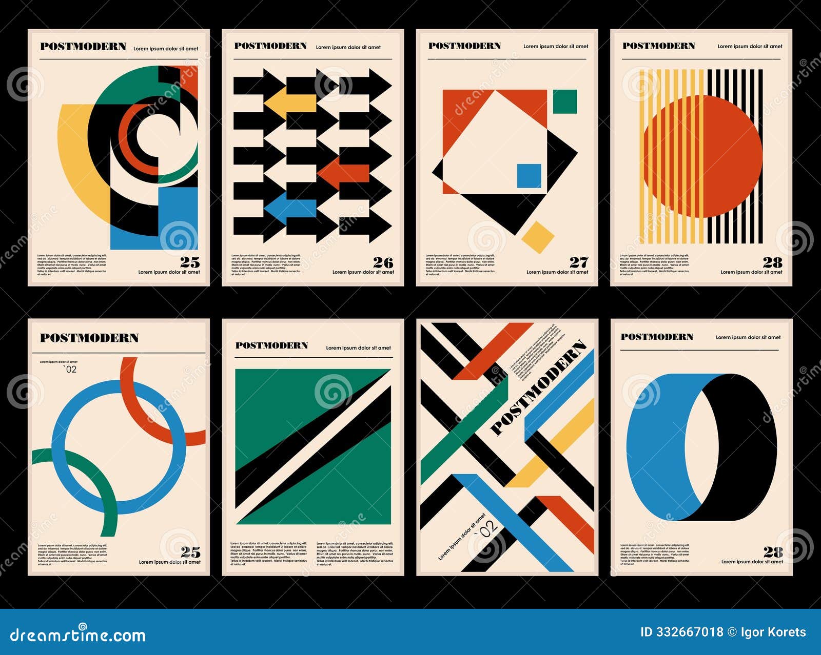 Artworks, Posters Inspired Postmodern of Vector Abstract Dynamic ...