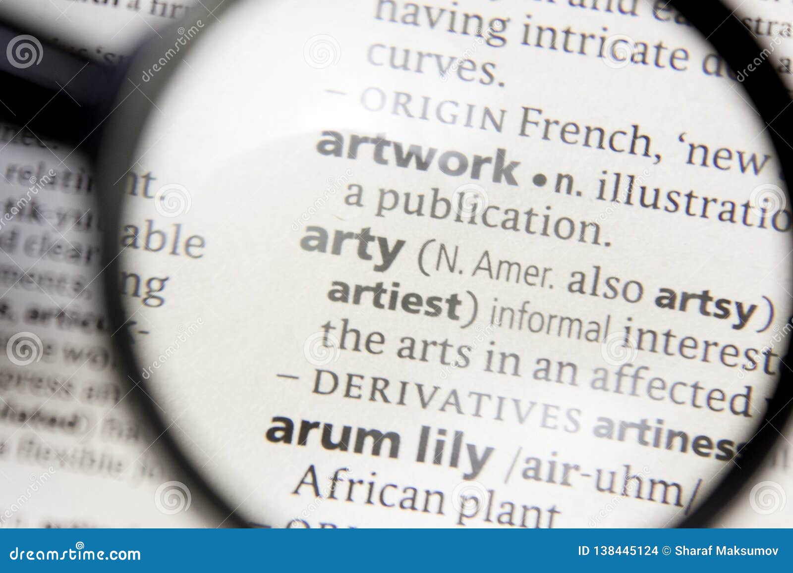 Arty Word or Phrase in a Dictionary Stock Photo - Image of illustrative ...