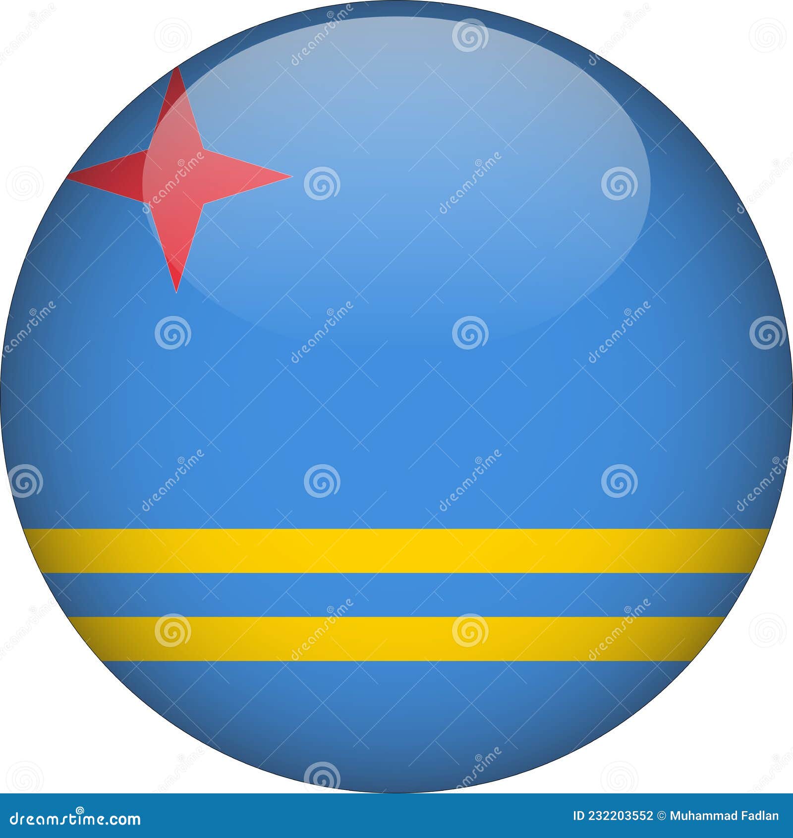 Aruba 3D Rounded Country Flag Button Icon Stock Illustration - Illustration of aruba, match ...