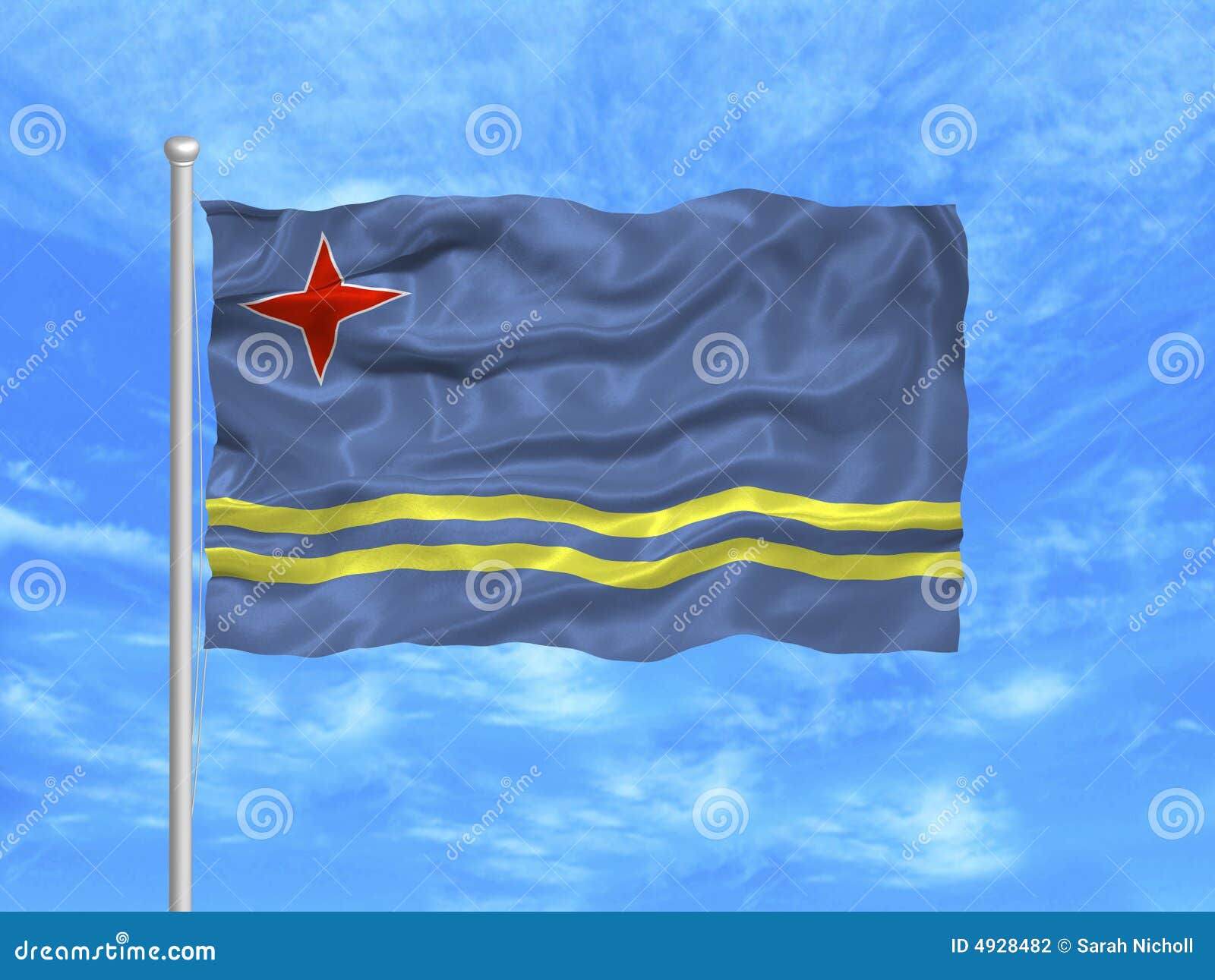 Aruba Flag 1 stock illustration. Illustration of patriot - 4928482