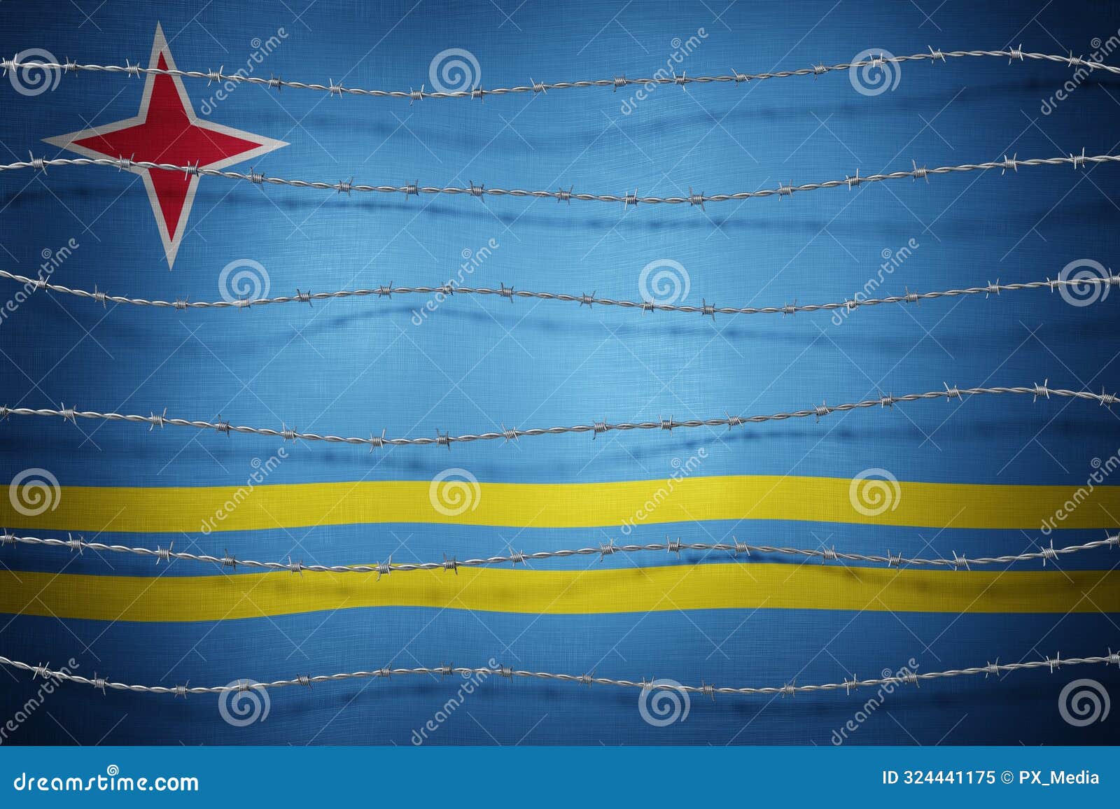 Aruba Map With Flag. Cartoon Vector | CartoonDealer.com #177037183