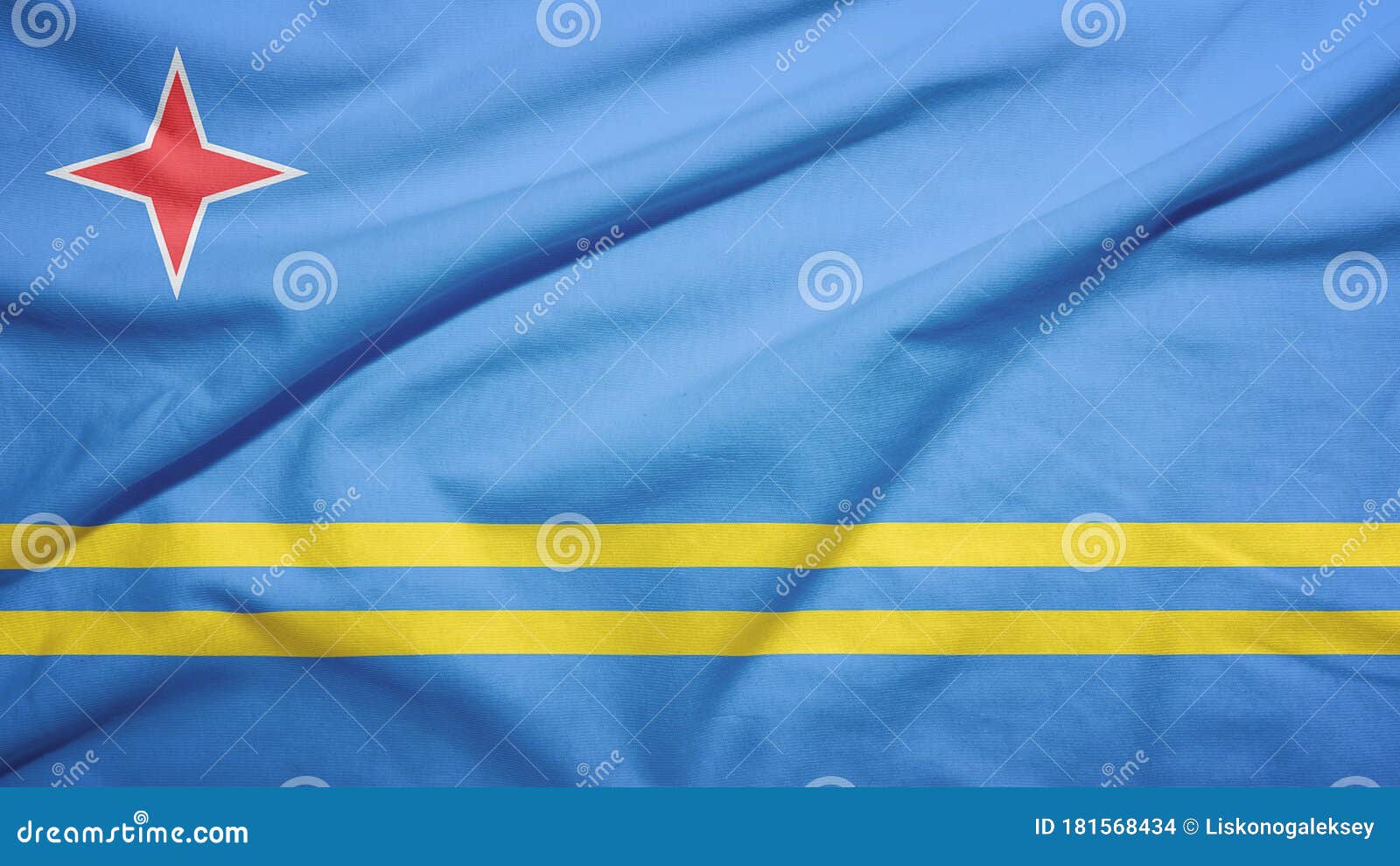 Aruba Flag with Fabric Texture Stock Photo - Image of rippled, macro ...