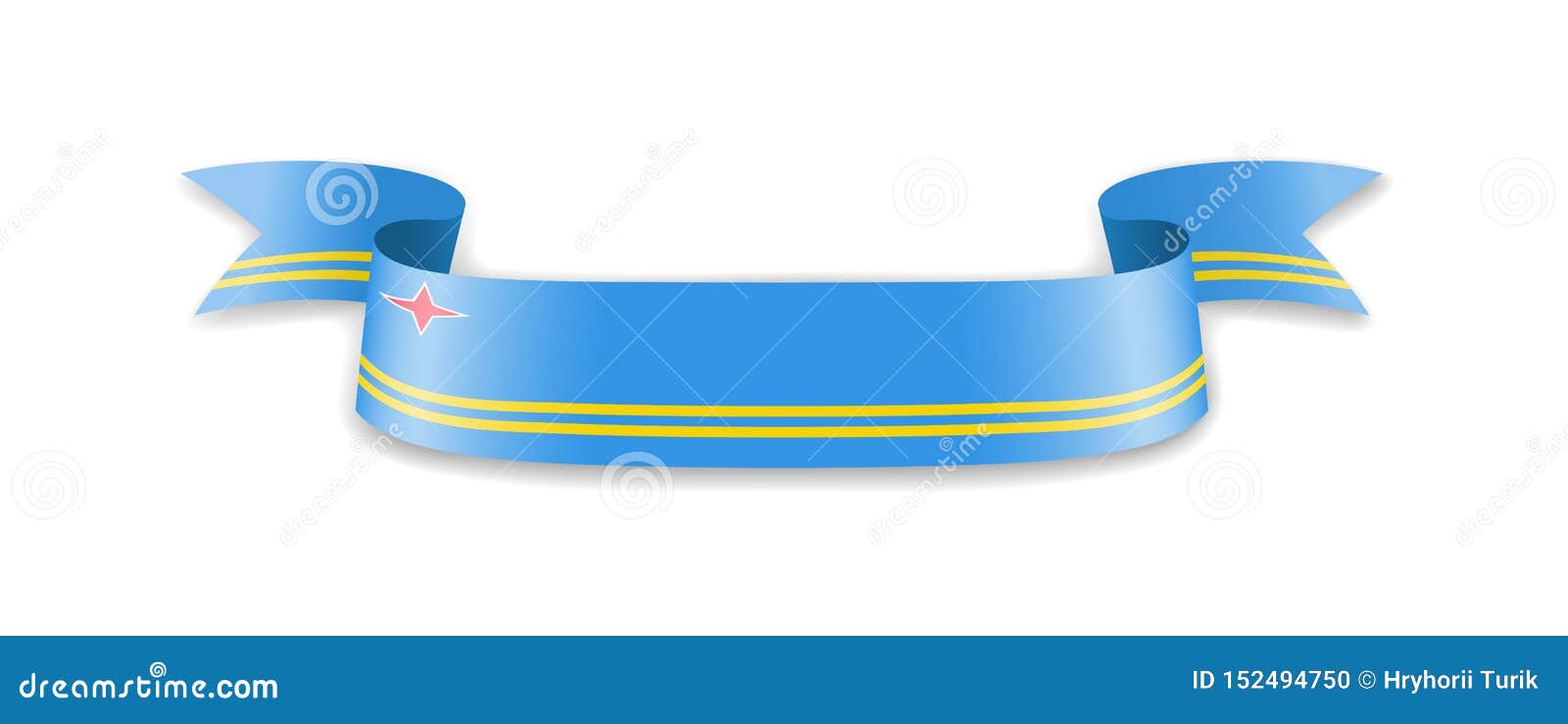 Aruba Flag in the Form of Wave Ribbon Stock Illustration - Illustration ...