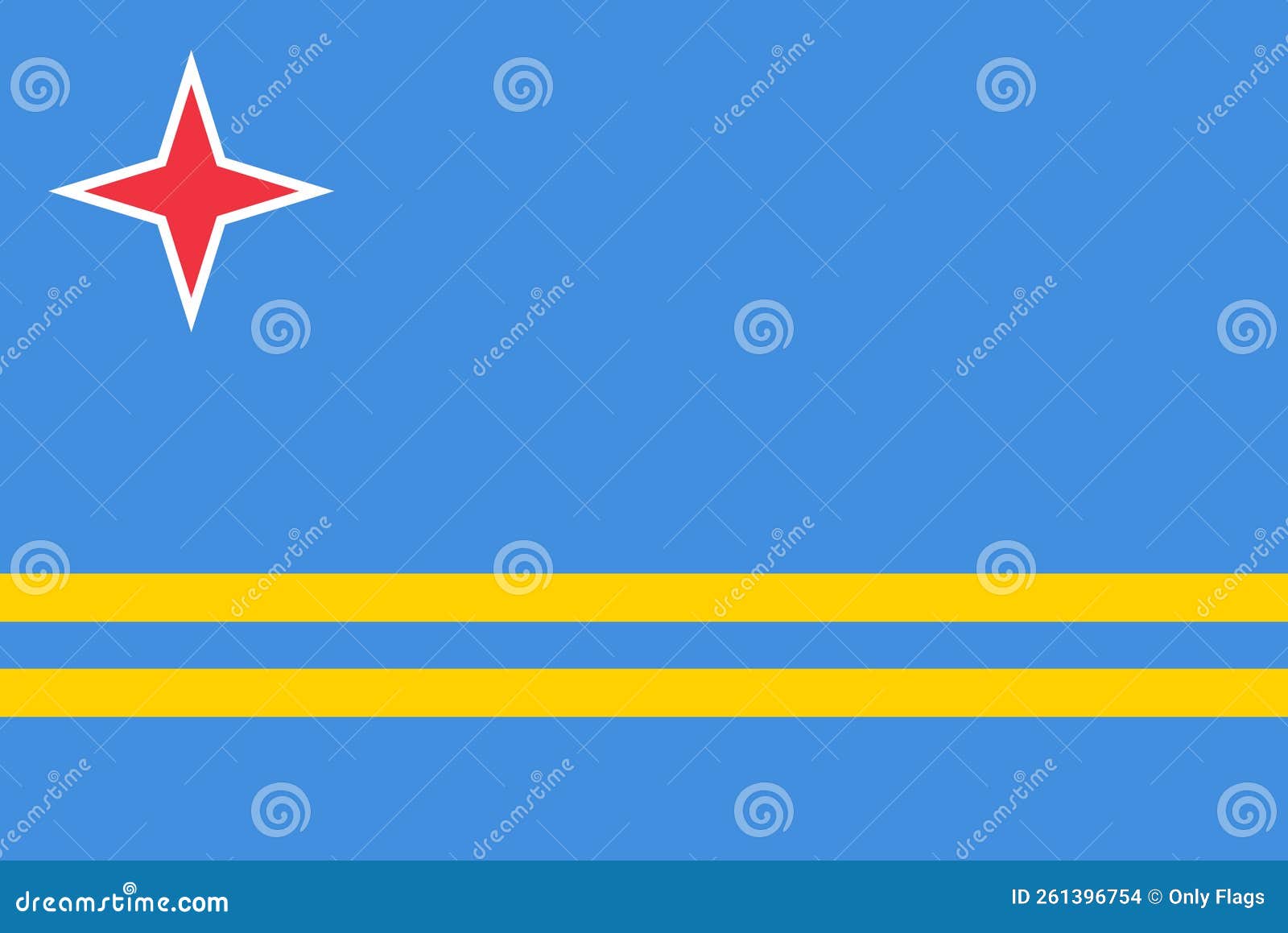 Aruba Flag Standard Shape and Color Stock Vector - Illustration of ...