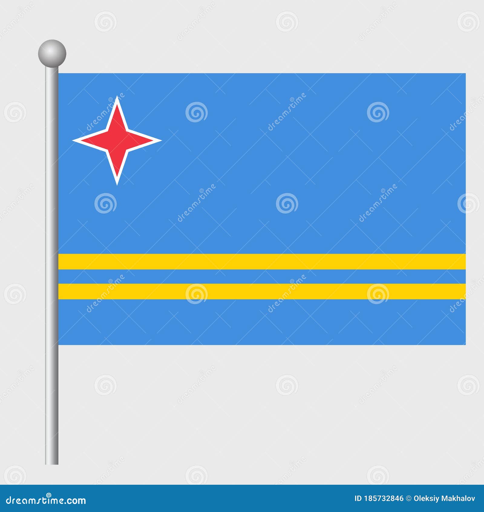 Aruba Flag Vector Template Background Realistic Copy Stock Vector ...