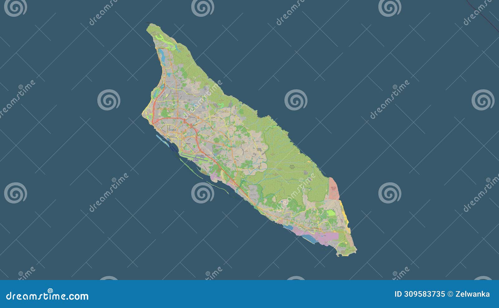 Aruba Highlighted. Topo Standard Stock Illustration - Illustration of ...