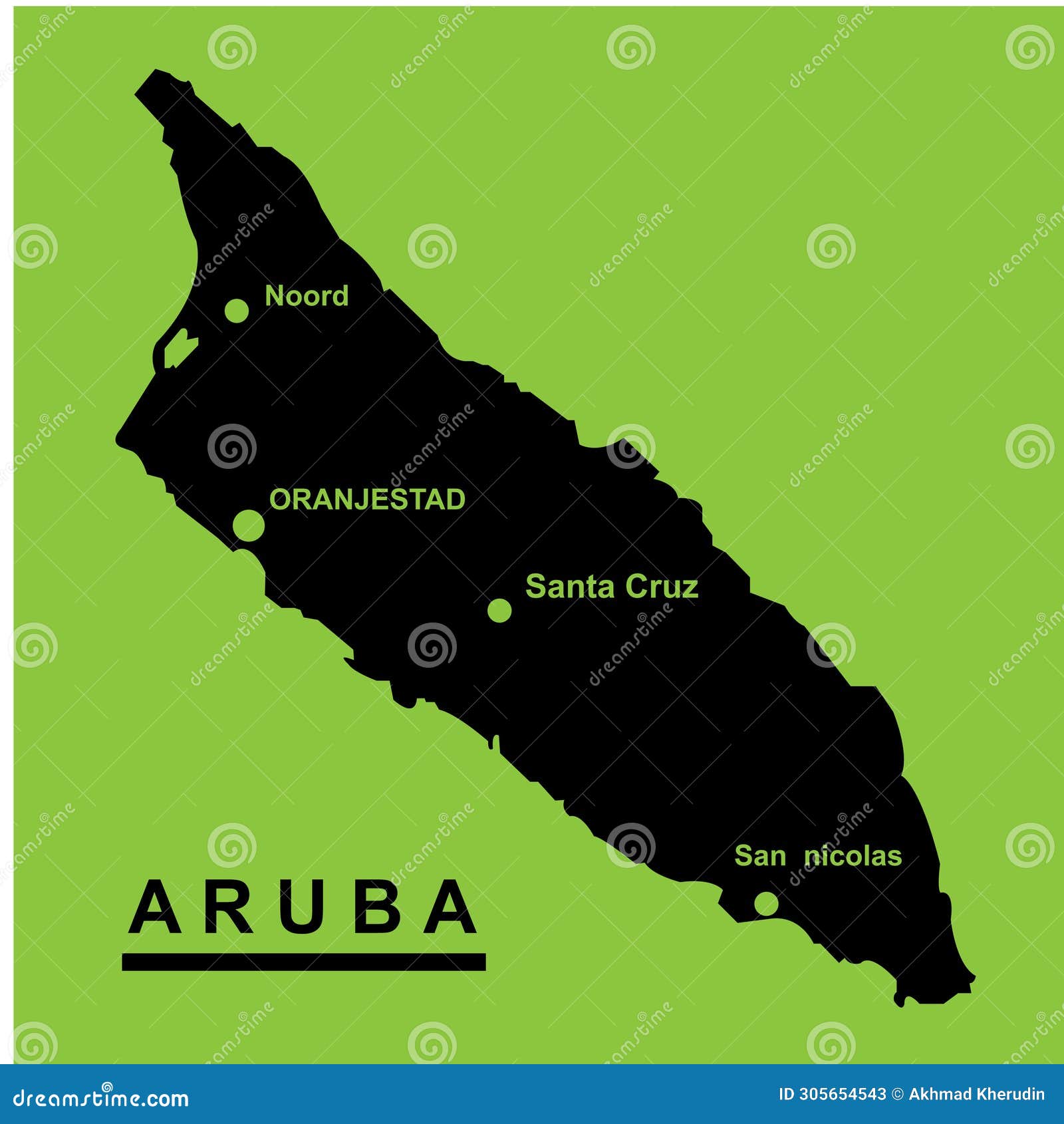 Aruba Map Icon Cartoon Vector | CartoonDealer.com #305654561