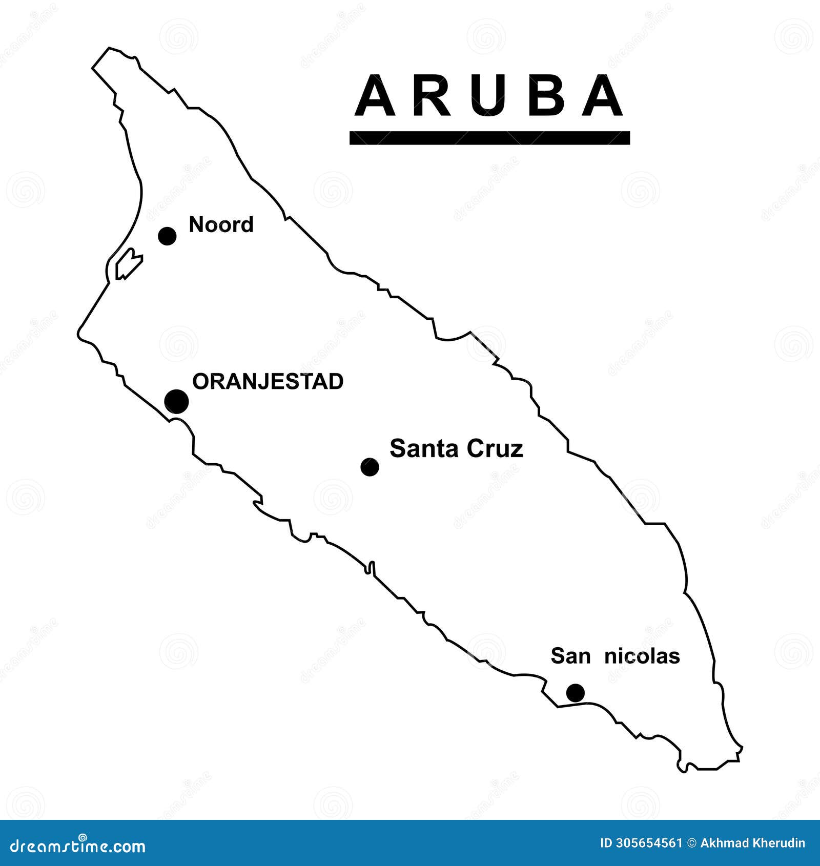 Aruba map icon stock vector. Illustration of world, graphic - 305654561