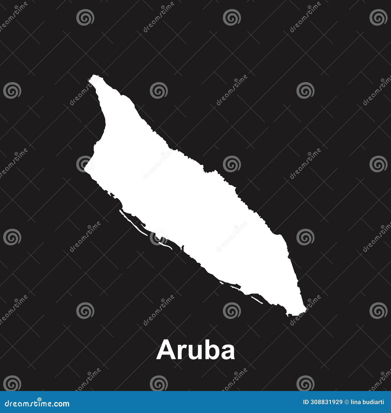 Aruba Map Icon Cartoon Vector | CartoonDealer.com #305654561