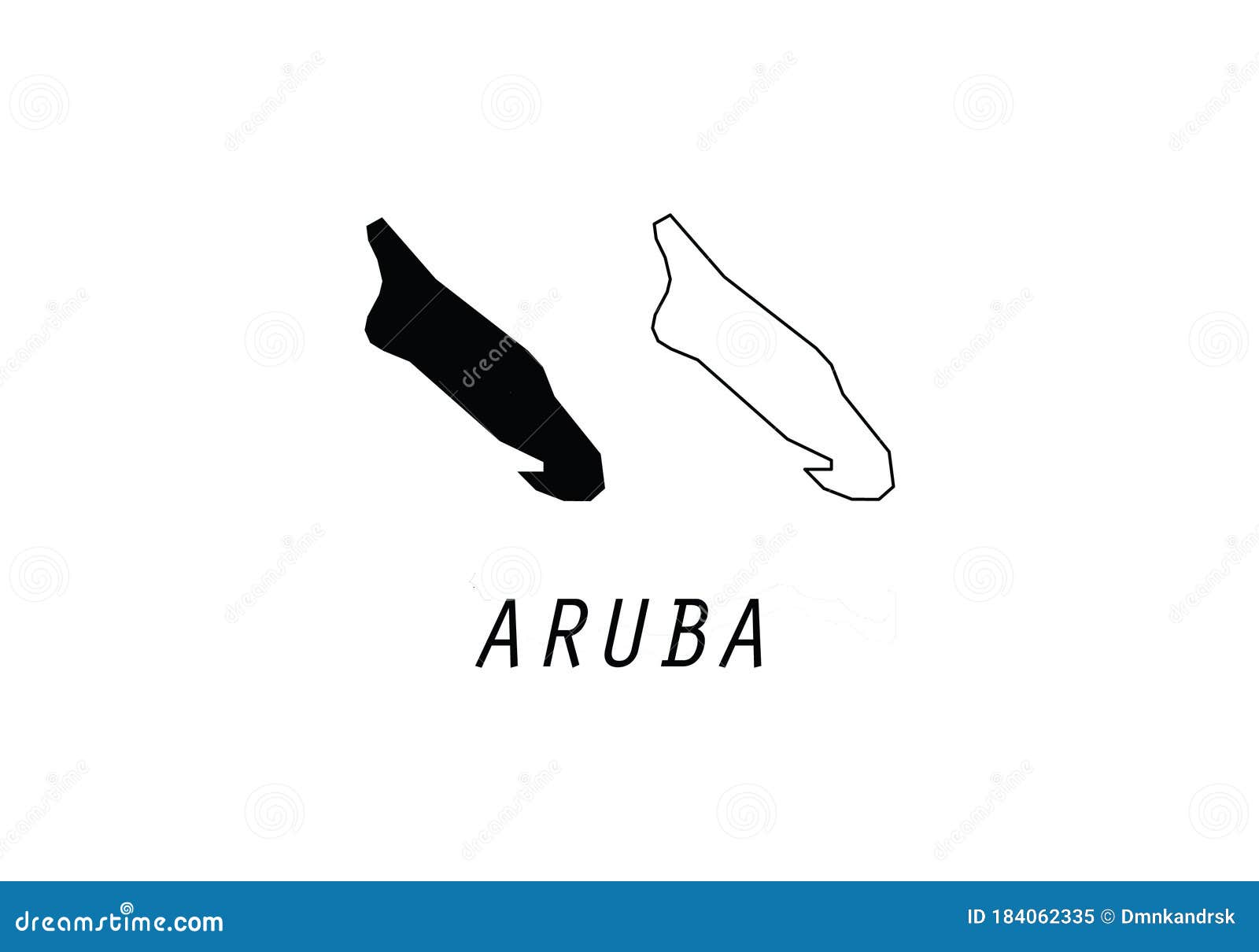 Aruba Map Outline Cartoon Vector | CartoonDealer.com #96751483