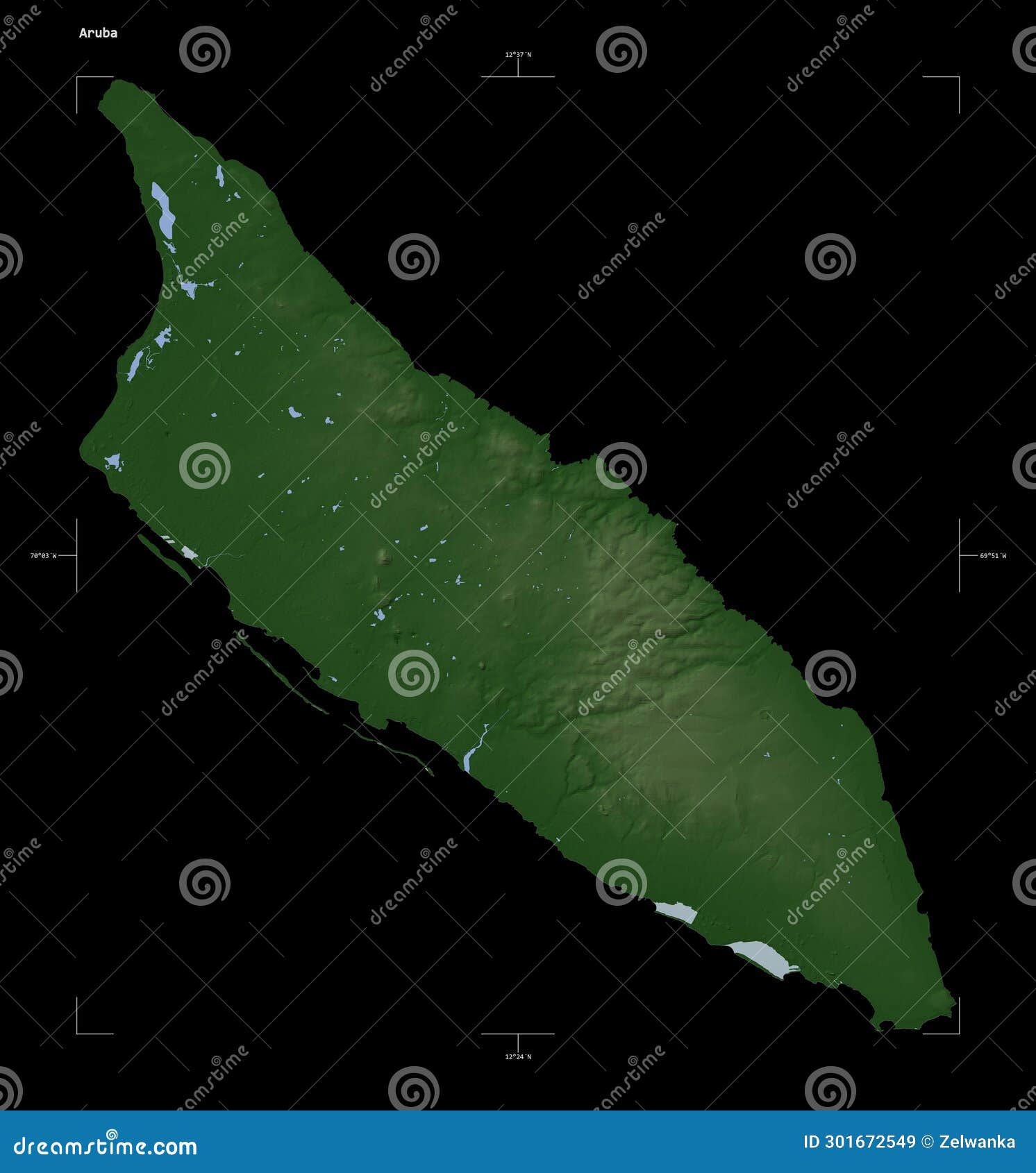 Aruba shape on black. Pale stock illustration. Illustration of north ...