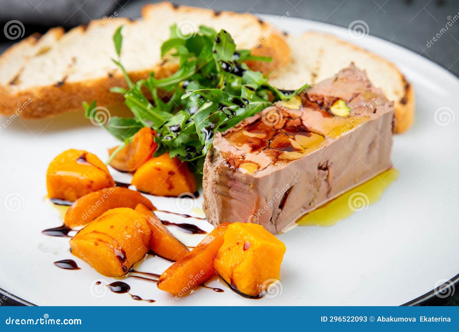 Arugula with Crusty Bread and Pate Sauce, Side View Stock Image - Image ...