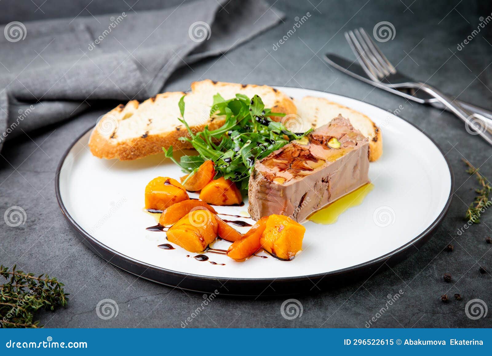 Arugula with Crusty Bread and Pate Sauce, Side View Stock Image - Image ...