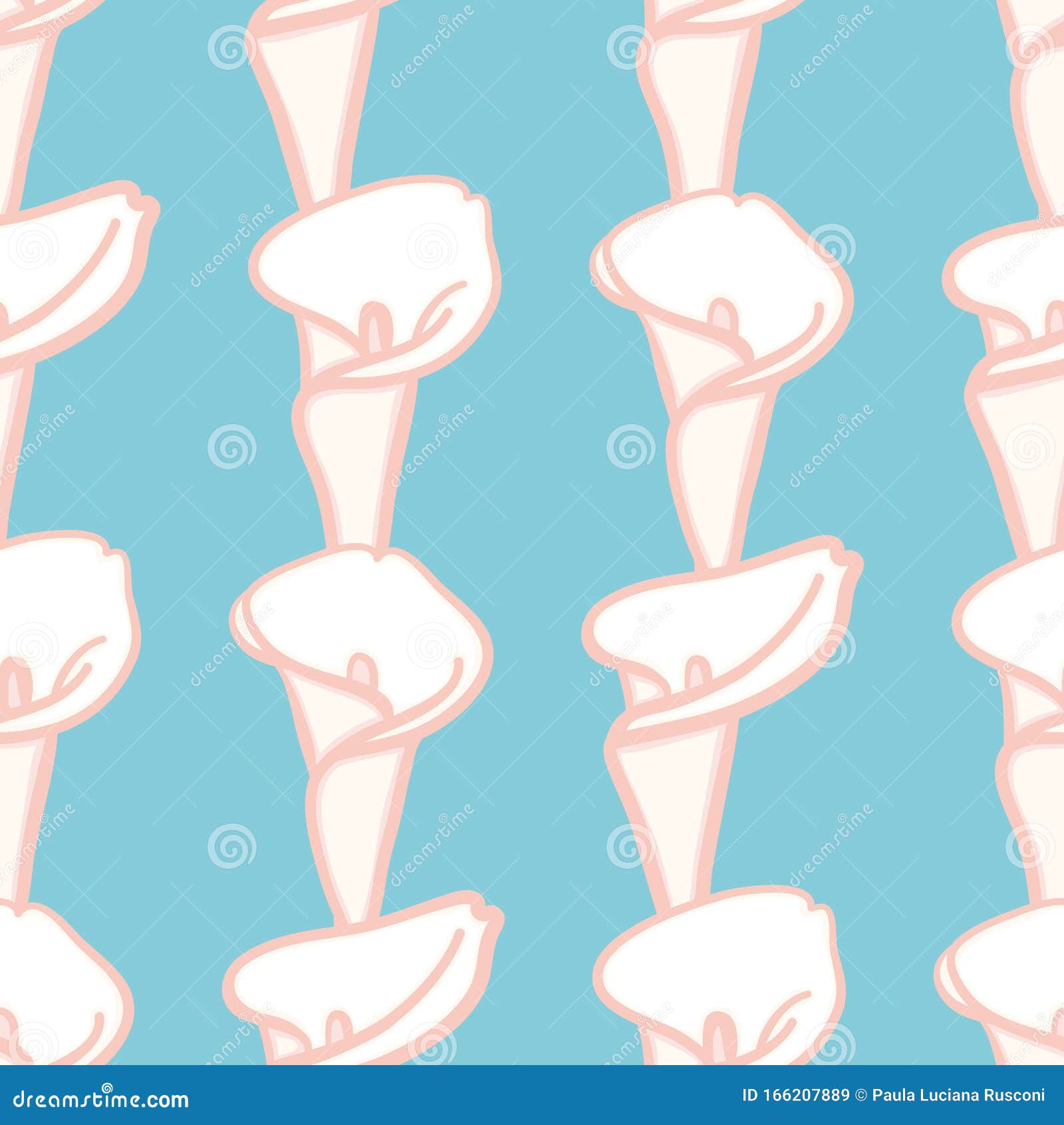 Arum Lily Flower Vector Repeat Pattern | CartoonDealer.com #168303640
