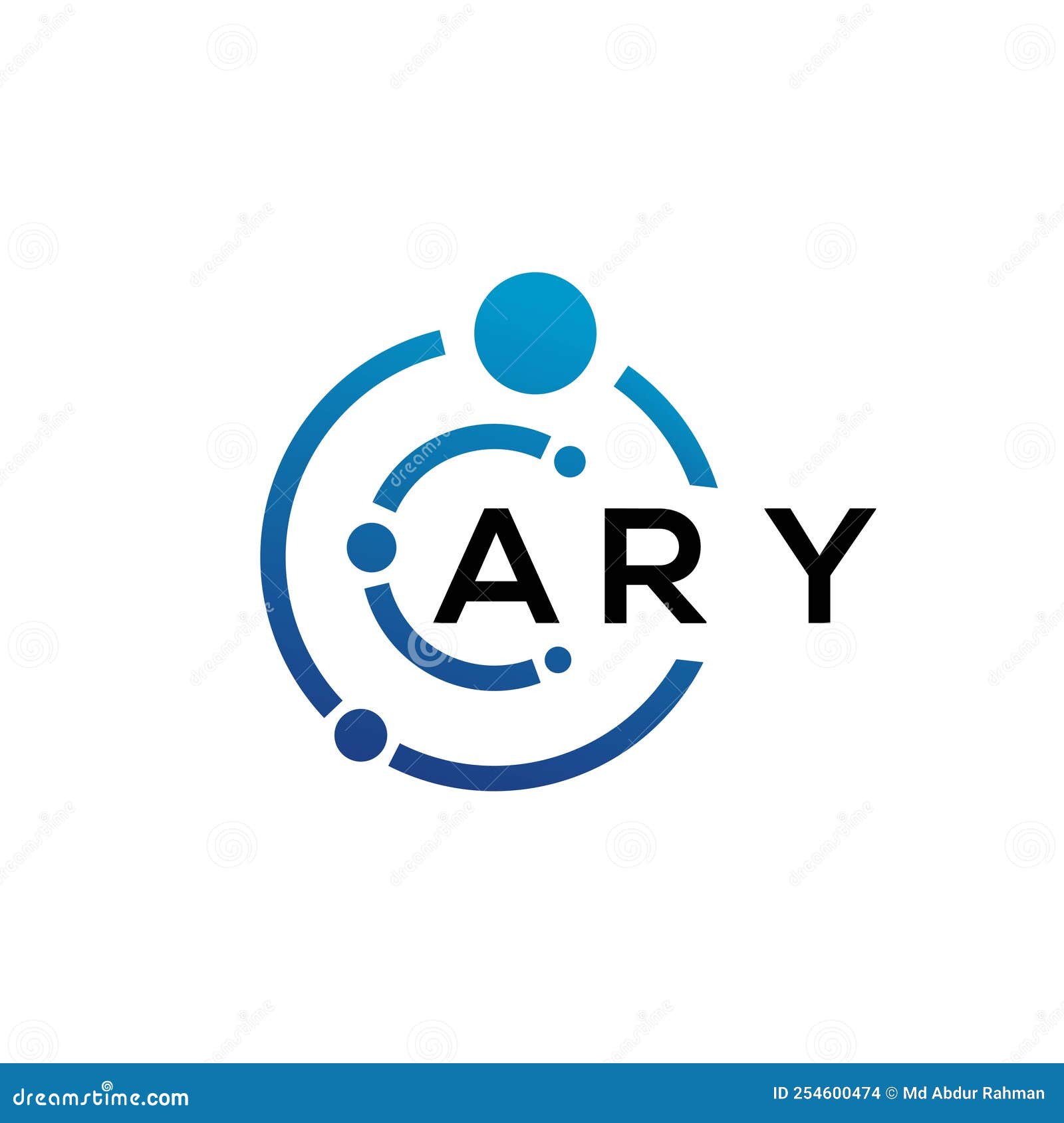 ARY Letter Logo Design on Black Background. ARY Creative Initials ...