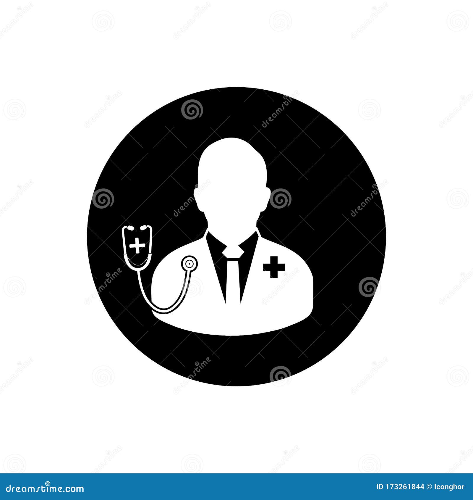 Arzt Icon Gerundeter Knopfartvektor Vektor Abbildung - Illustration von ...