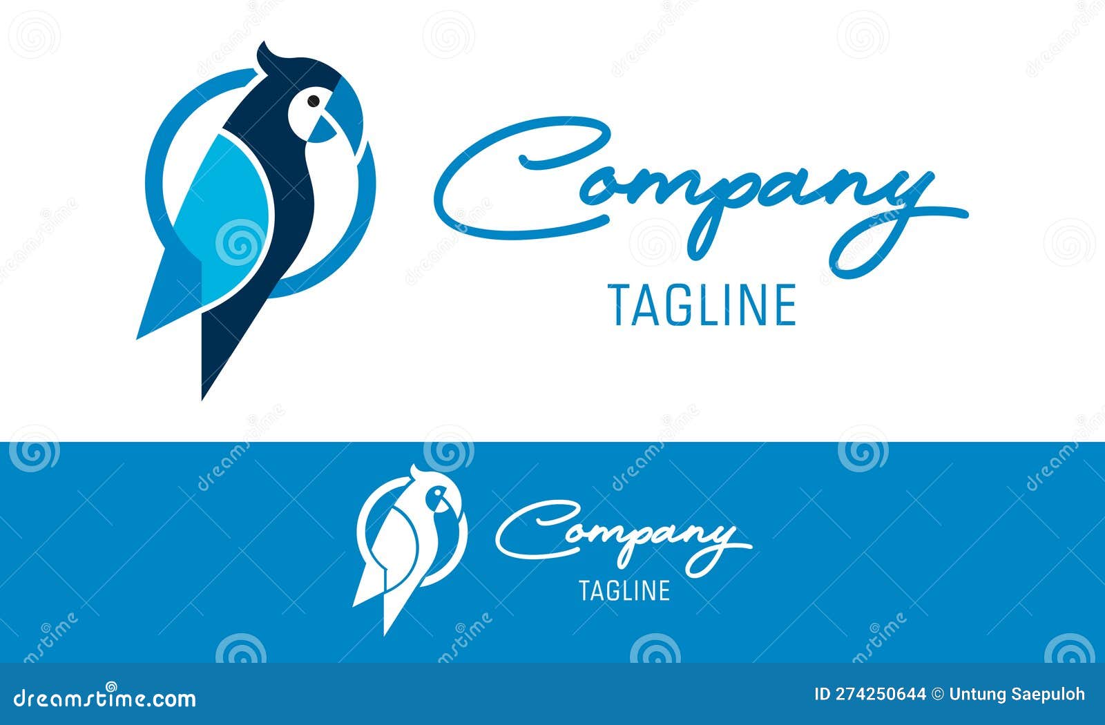 Blue Color Beautiful Macao Bird Circle Logo Design Stock Vector ...