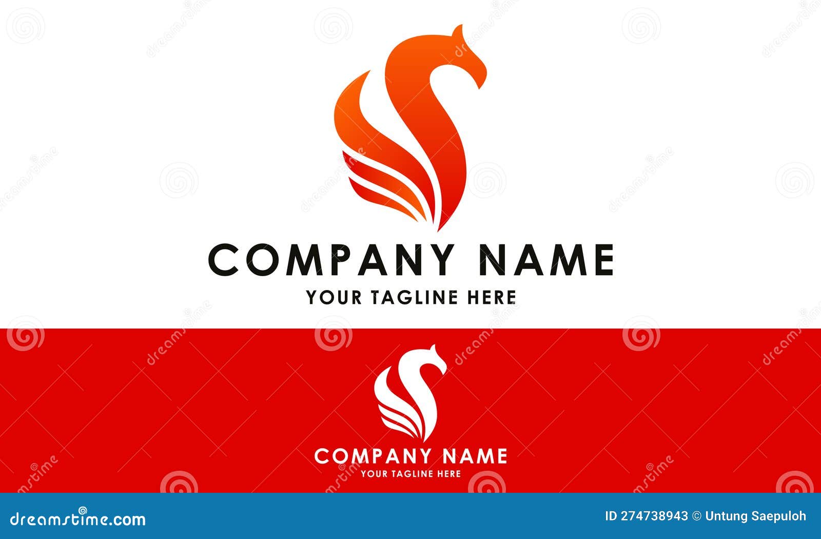 Red Color Legend Abstract Phoenix Myth Logo Design Stock Vector ...