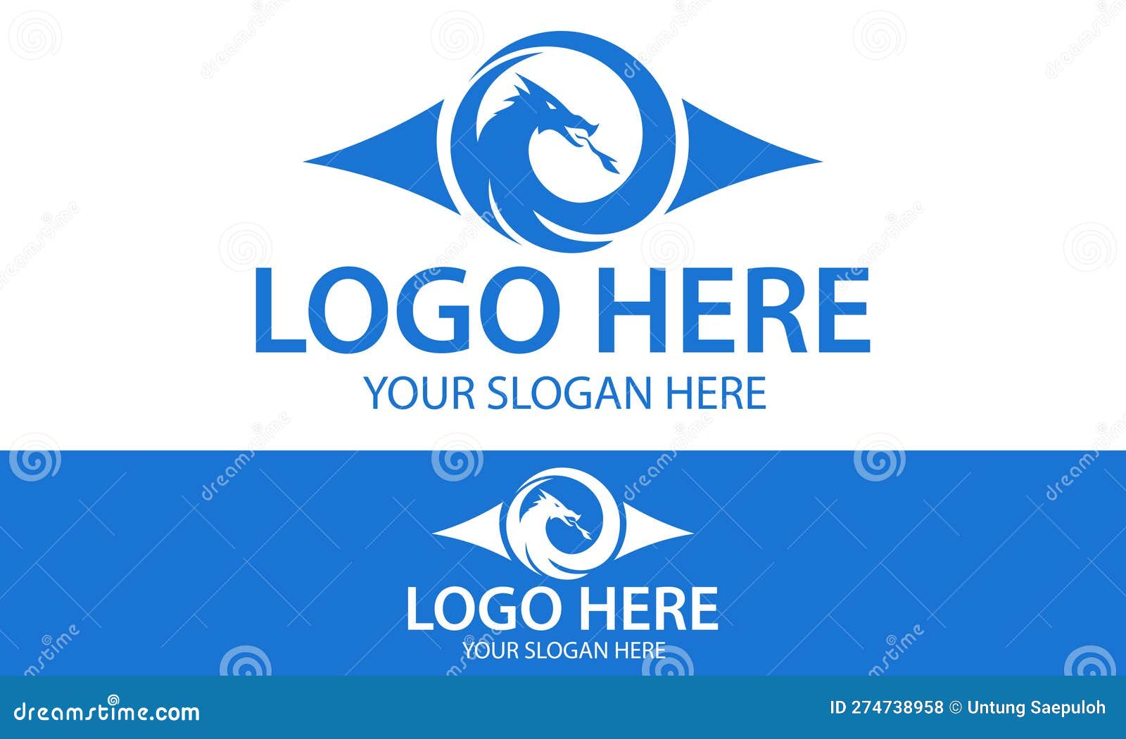Blue Color Legend Dragoon Myth Logo Design Stock Vector - Illustration ...