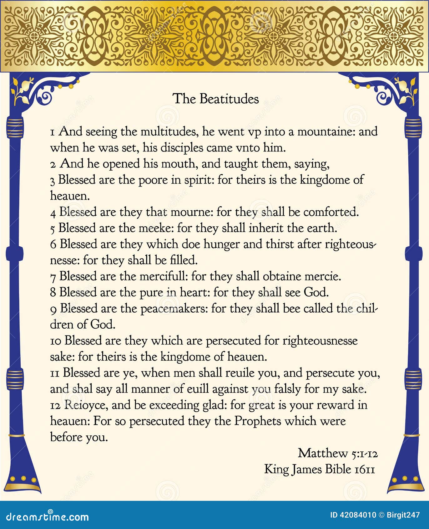 As Beatitudes: Matthew 5:1-12 Ilustração do Vetor - Ilustração de ...