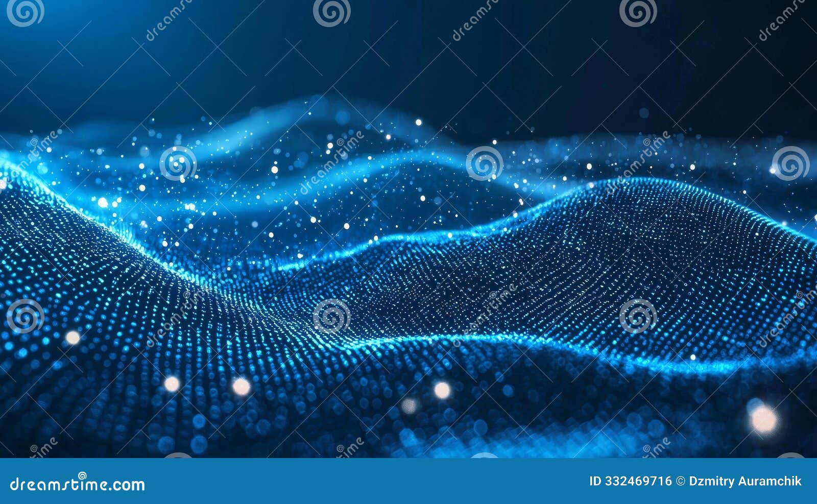 As Blue Particles Float in a Virtual Reality Universe, Illustrating a ...