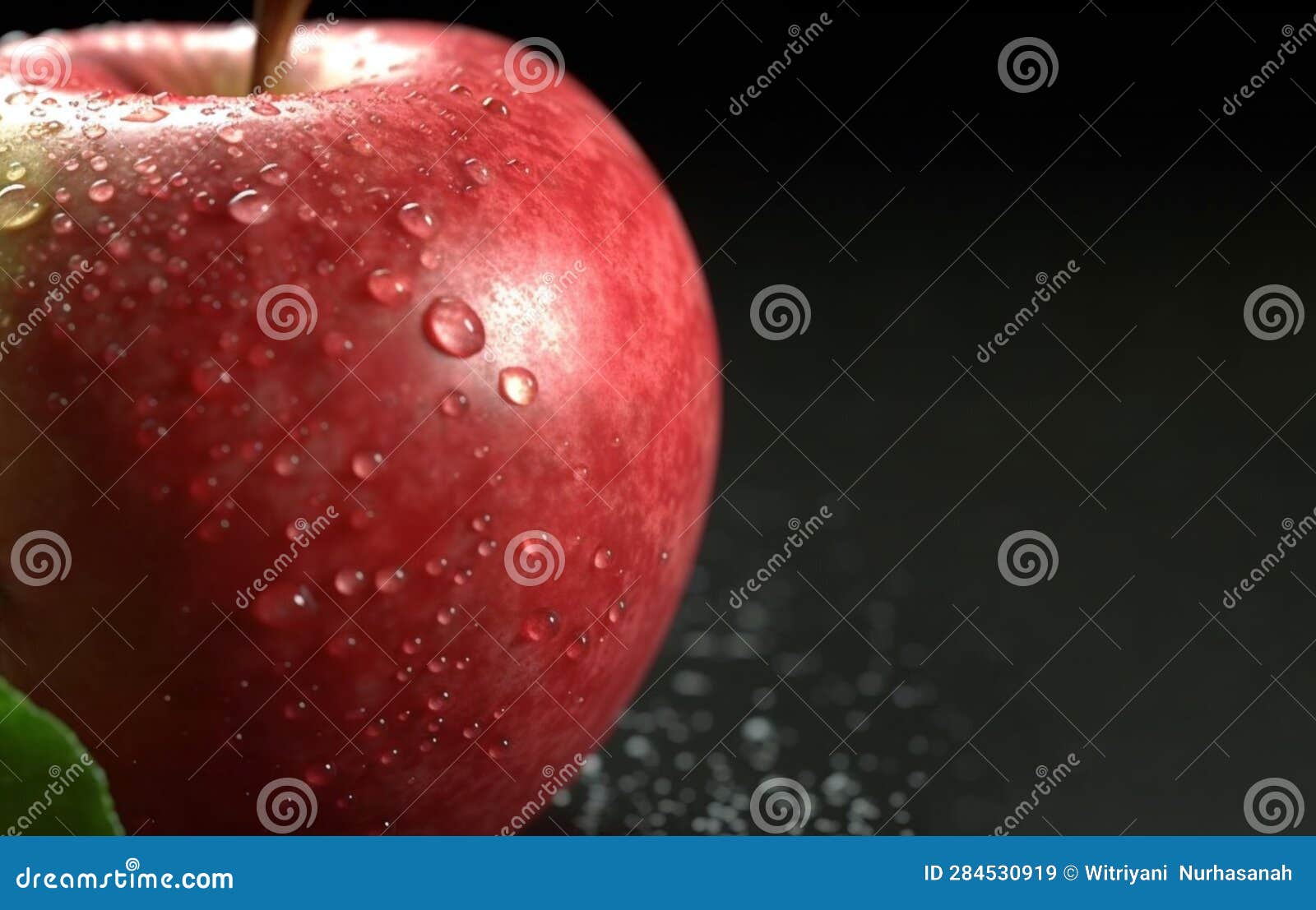 As the Camera Zooms in the Juicy Red Apple. AI Generative Stock Image ...