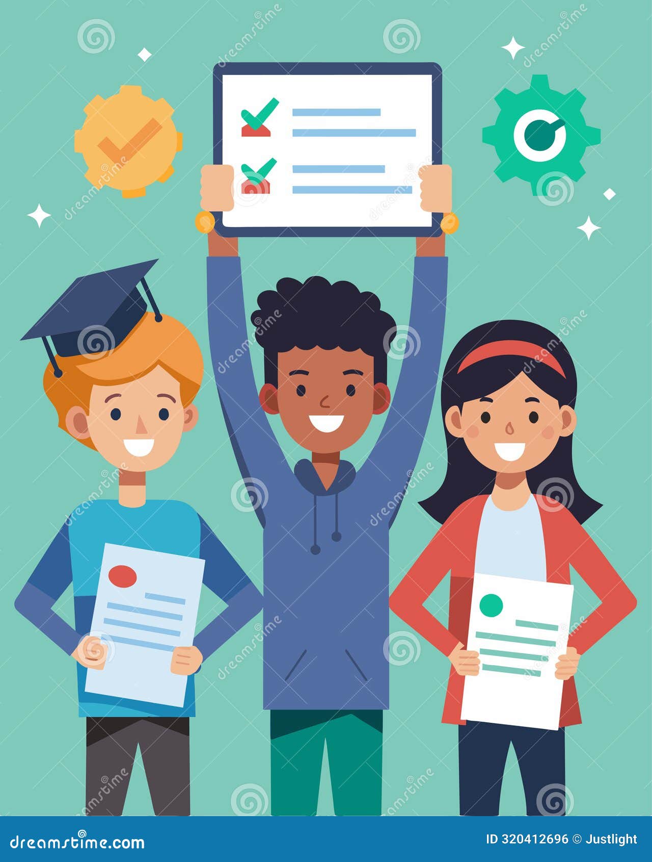 Certificates Of Completion Design Template Set Vector Illustration ...