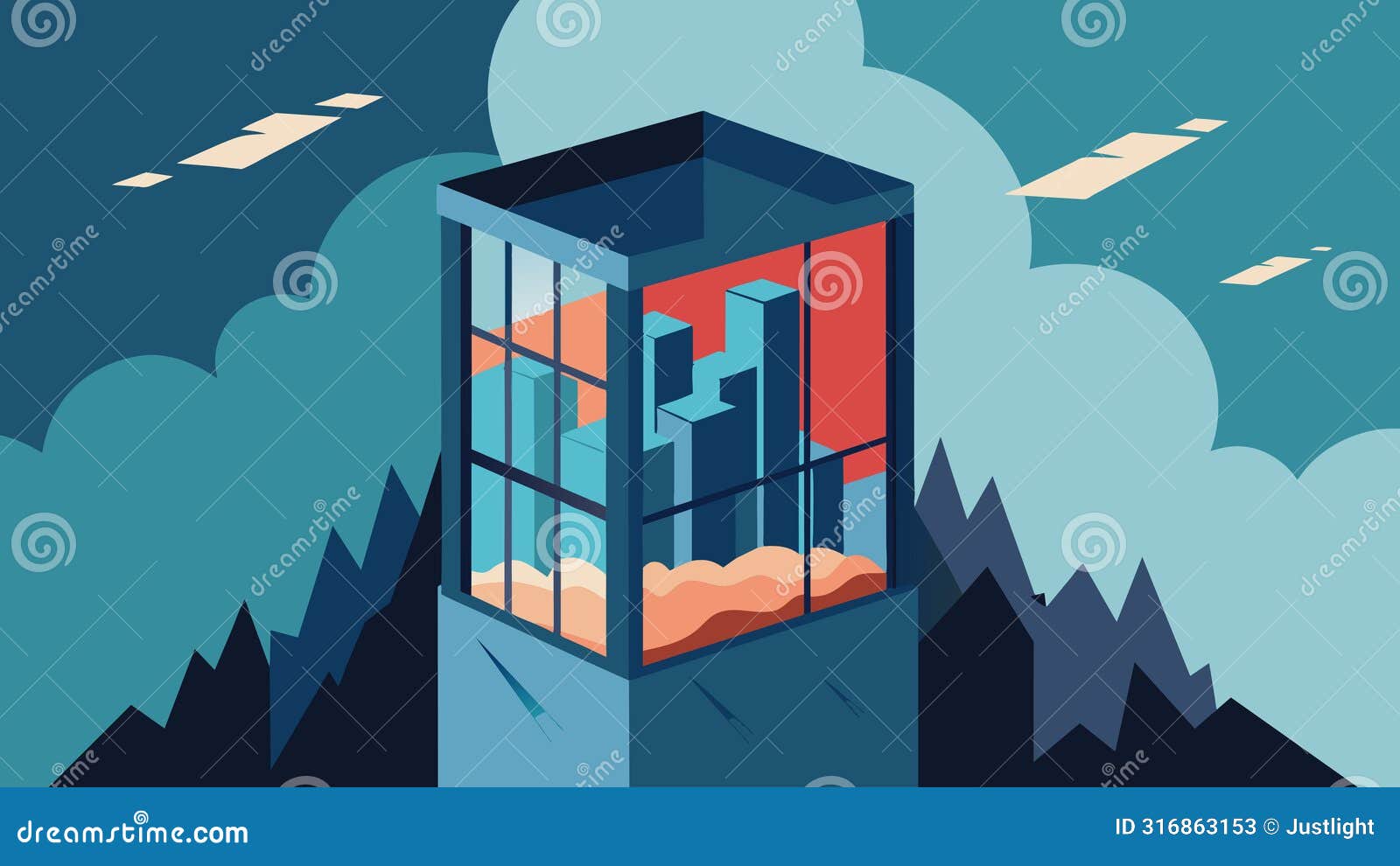 As the Elevator Reaches Its Maximum Height the Windows Suddenly Become ...