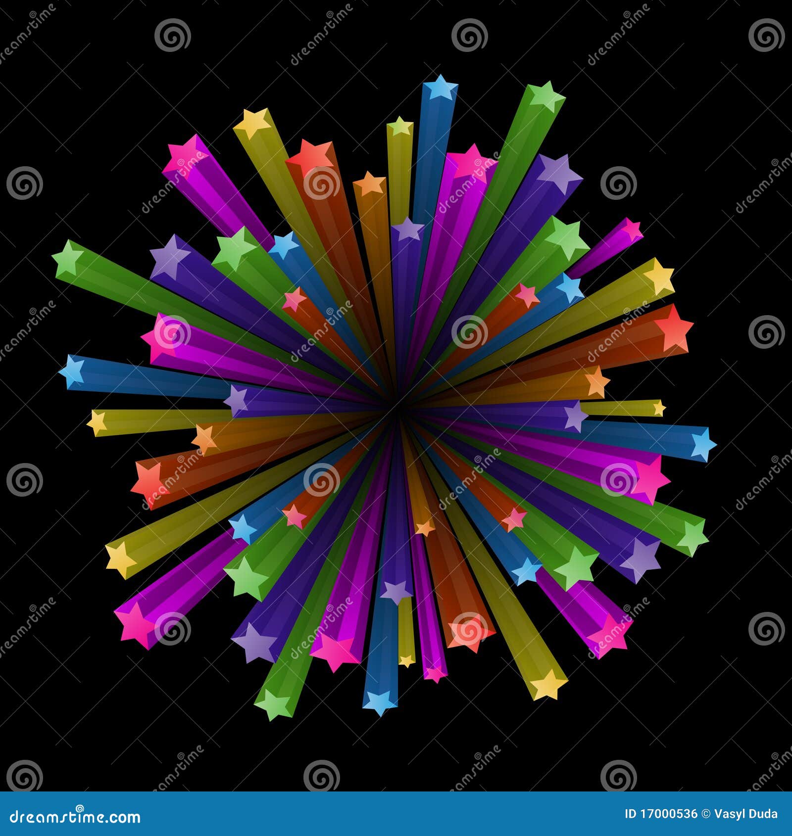 As Estrelas Coloridas Explodem Ilustração do Vetor - Ilustração de ...