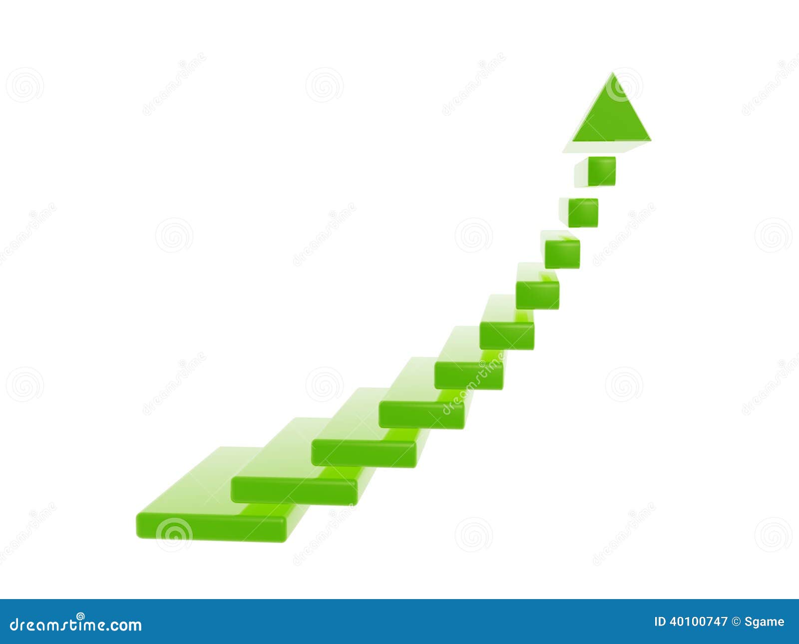 As Etapas Verdes Da Escada Crescem Acima a Seta Ilustração Stock ...
