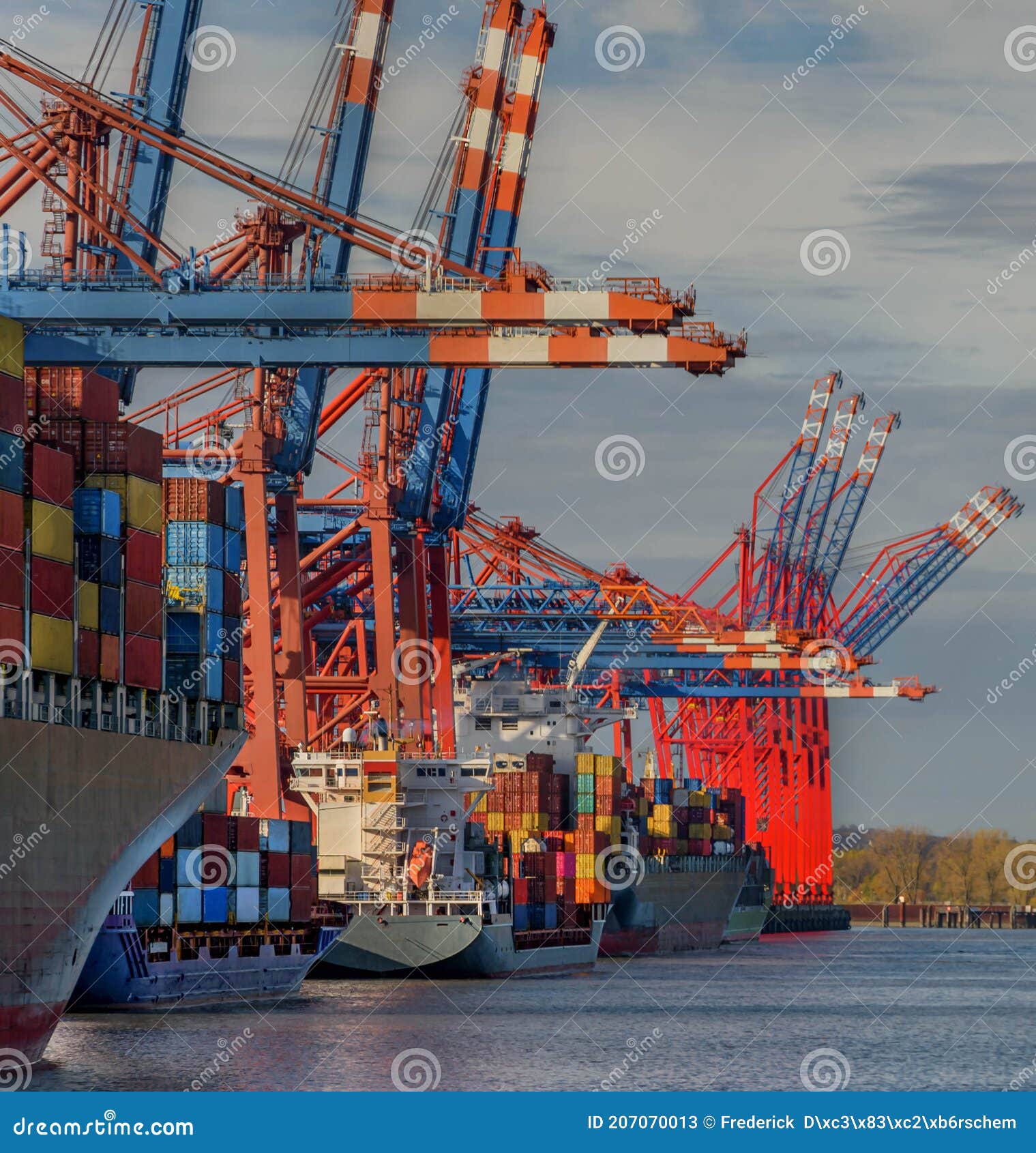 Aerial View on Container Terminal Hamburg Germany Europe. Editorial ...