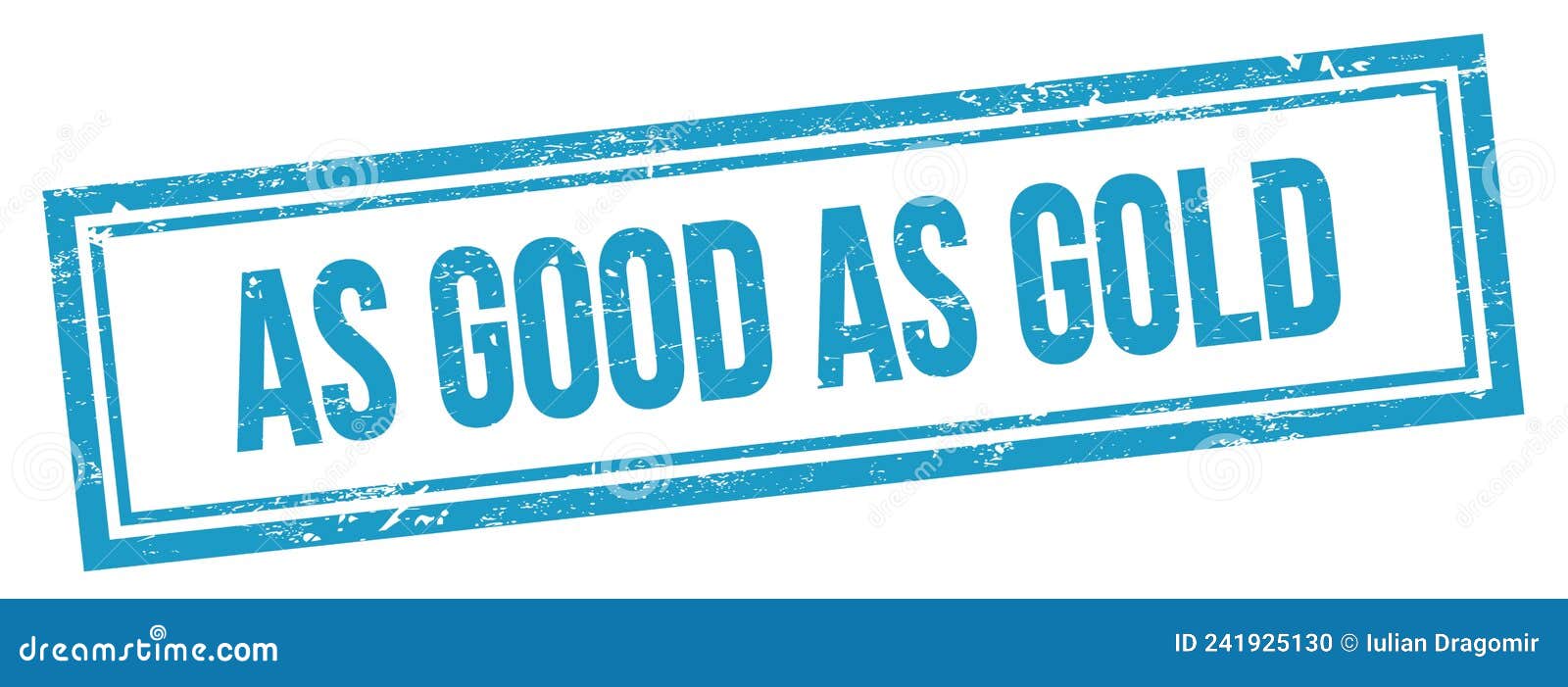 AS GOOD AS GOLD Text on Blue Grungy Vintage Stamp Stock Illustration ...
