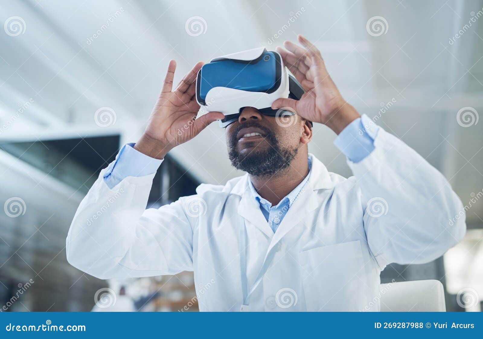 As High Tech As Science Gets. a Scientist Using a Virtual Reality ...