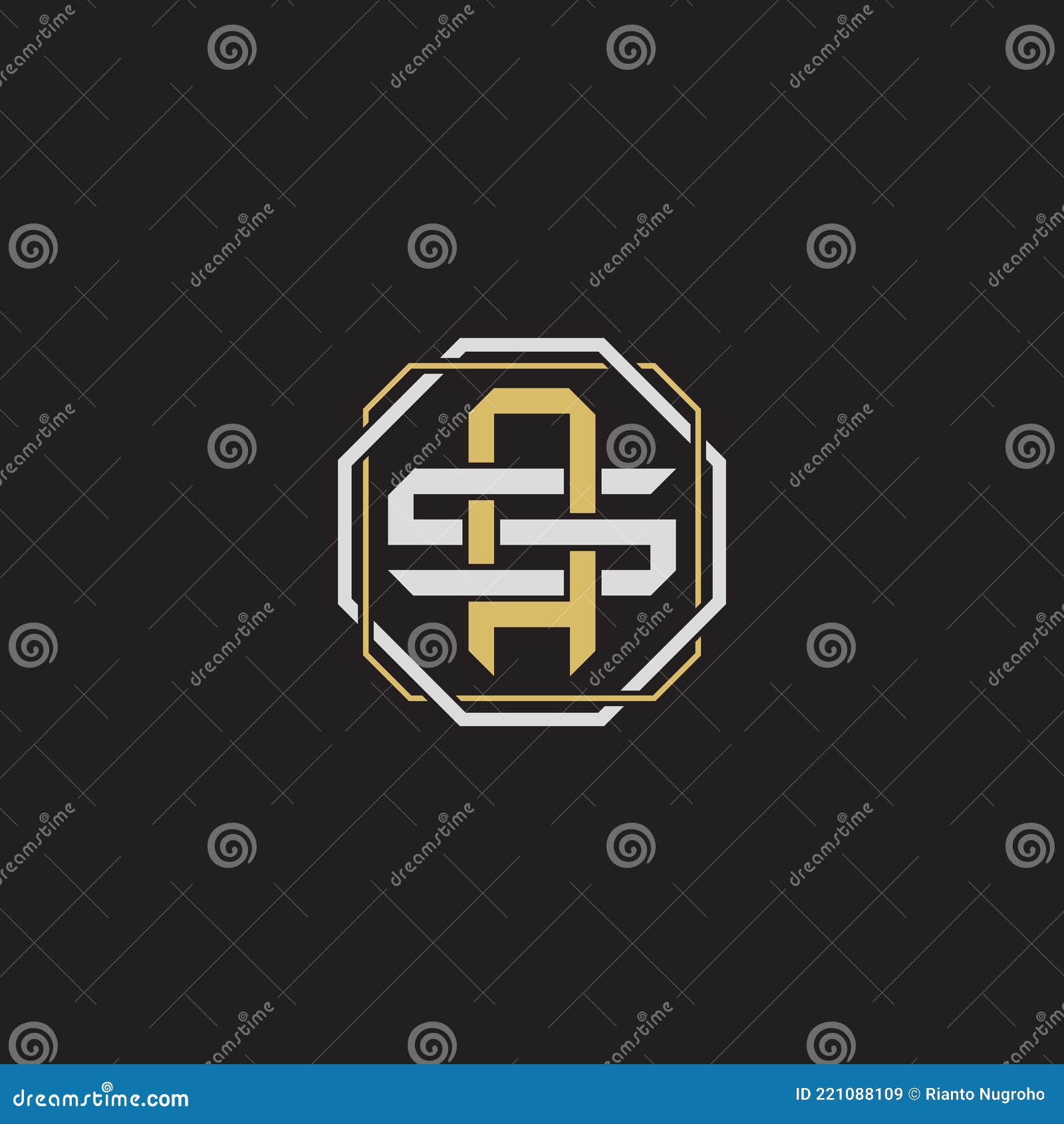 AS Initial Letter Overlapping Interlock Logo Monogram Line Art Style ...